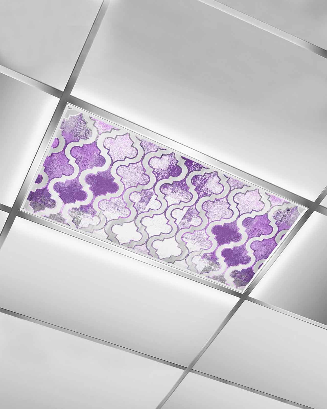 Purple Morocco Fluorescent Light Covers for Ceiling Lights 4x2 feet,1 ...