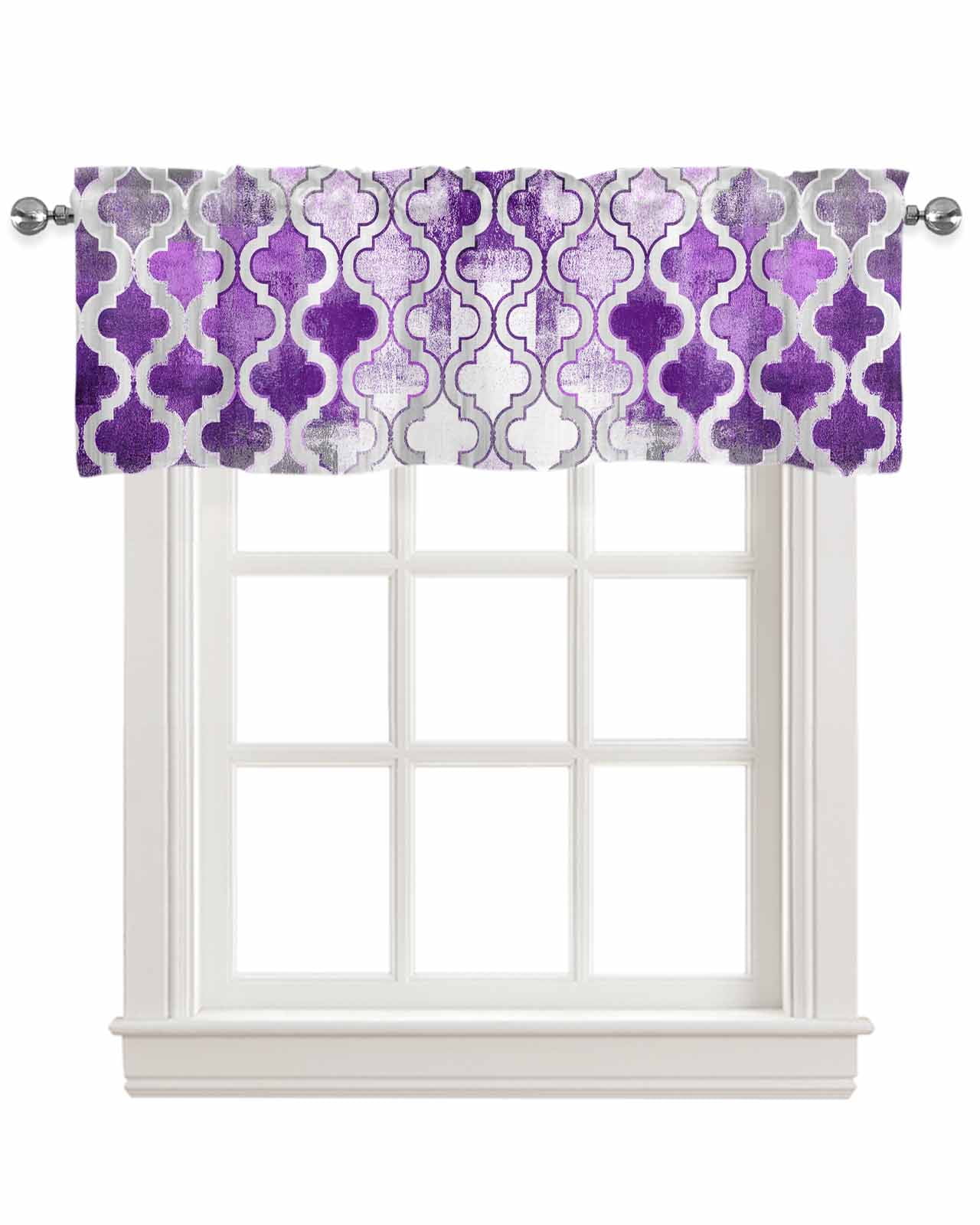 Purple Morocco Kitchen Valances for Windows Farmhouse Linen Window ...