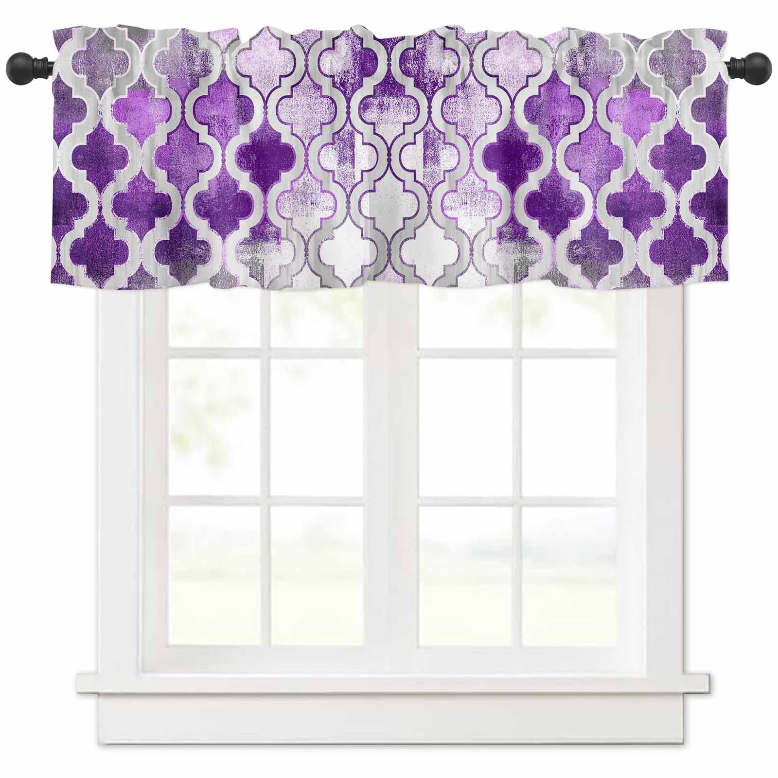 Purple Morocco Valances for Windows Farmhouse Kitchen Curtains Valances ...