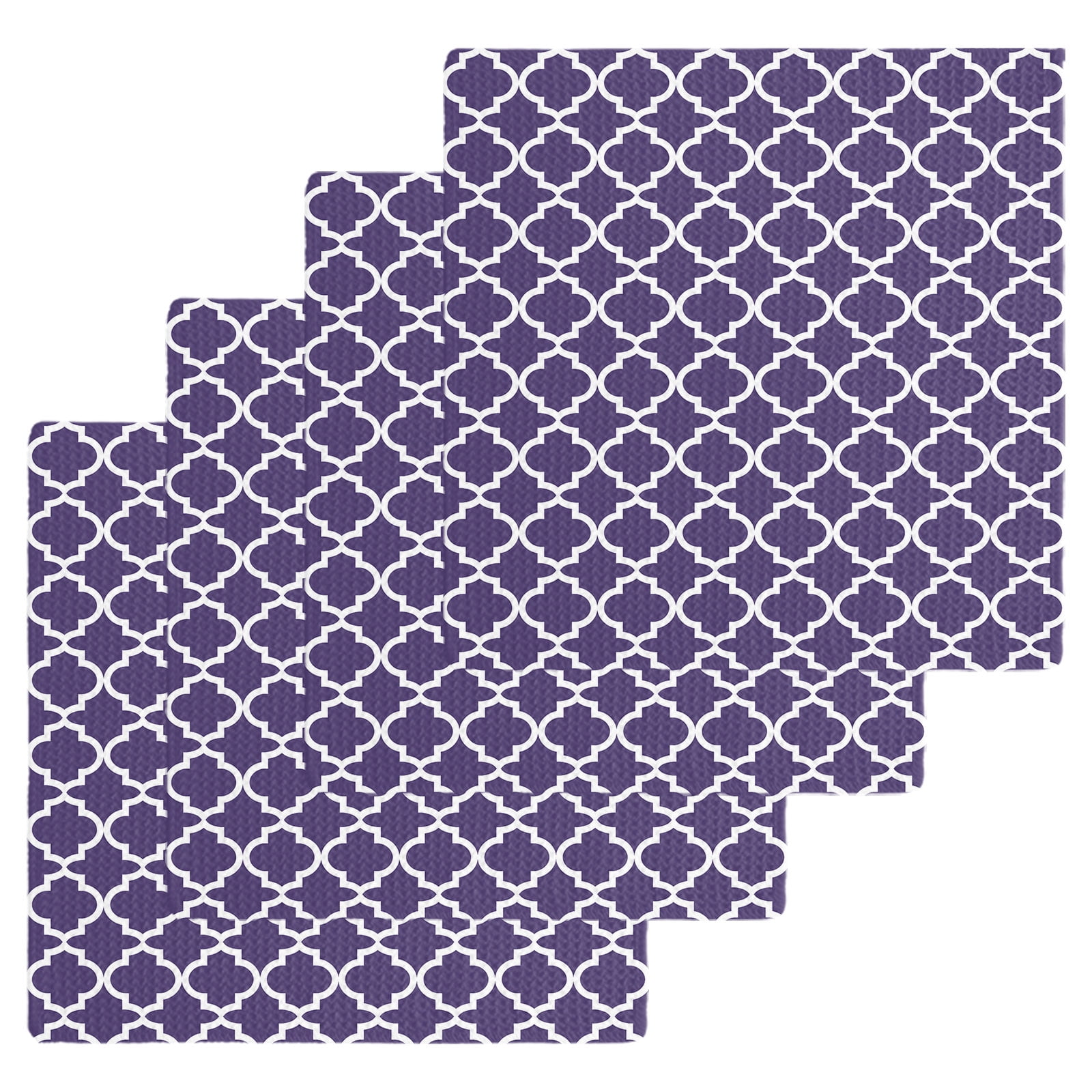 Purple Moroccon Kitchen Dish Towels for Drying Dishes Set of 4, Country ...