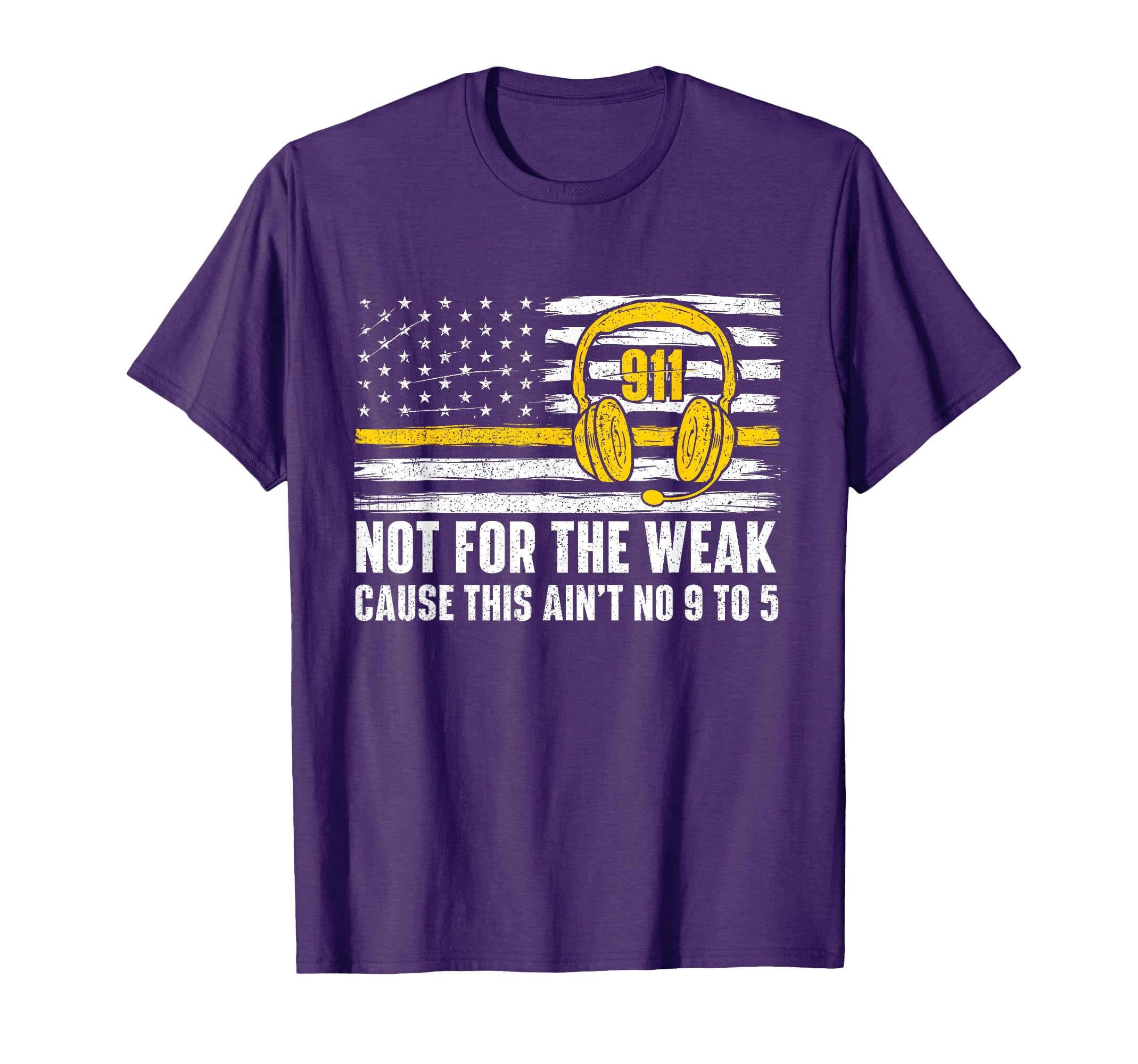 Purple Motivational Headphones Graphic T-Shirt for 911 Dispatchers and ...