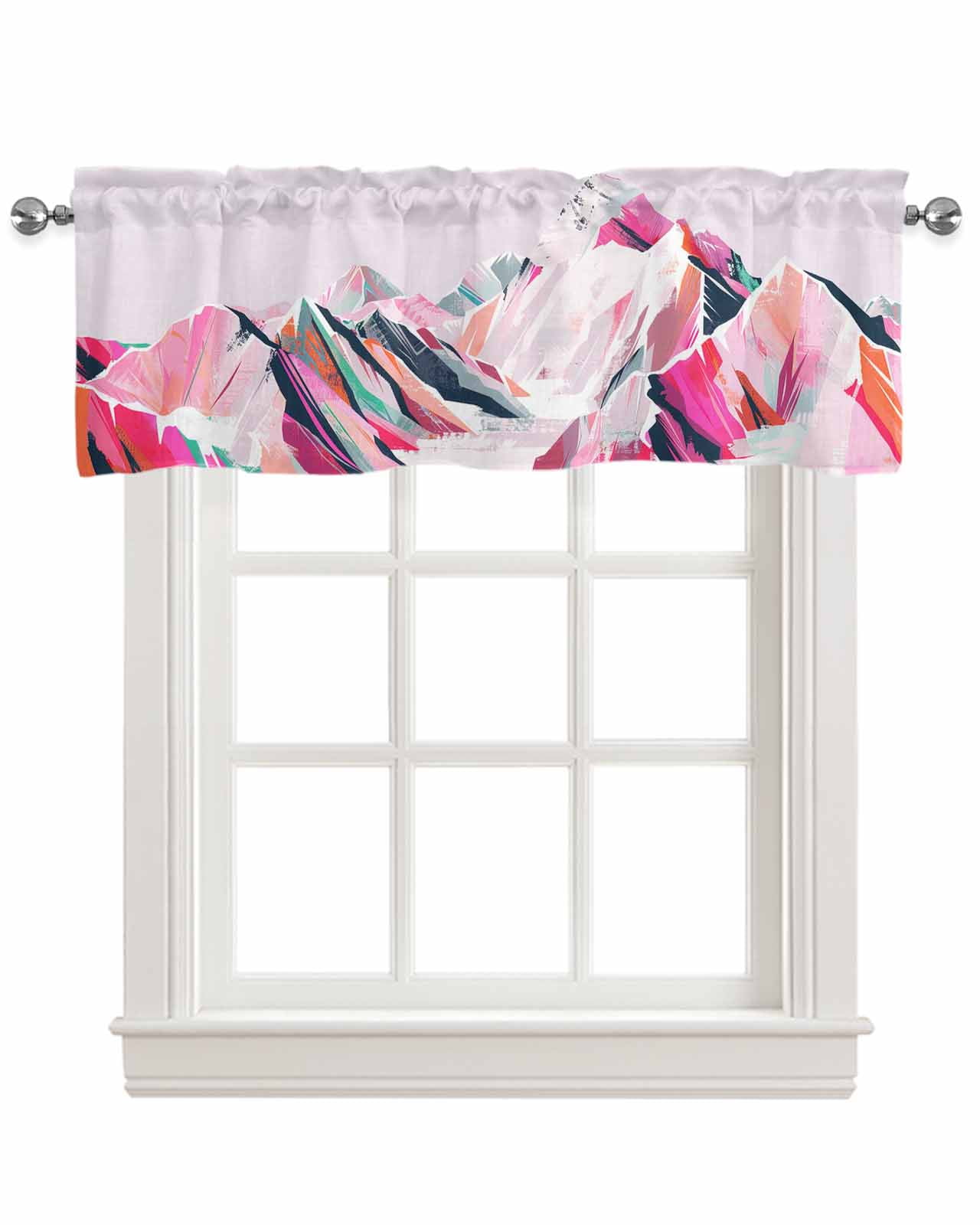 Purple Mountain Linen Curtain Valance for Bedroom/Bathroom/Kitchen ...