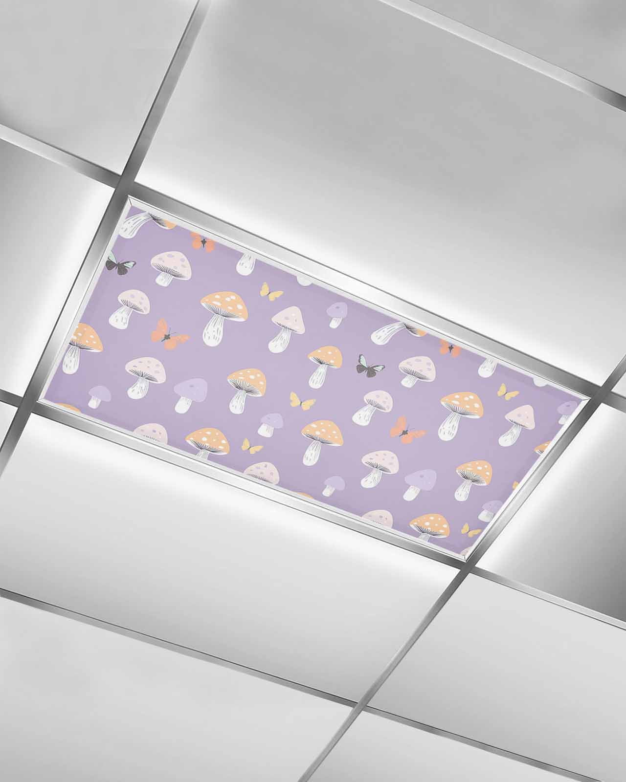 Purple Mushroom Fluorescent Light Covers for Ceiling Lights 4x2 feet,1 ...