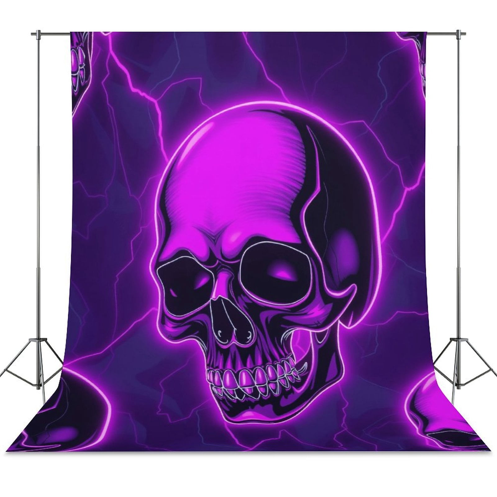 Purple Neon Skull Pattern Art Photography Backdrops Adult Photostudio ...