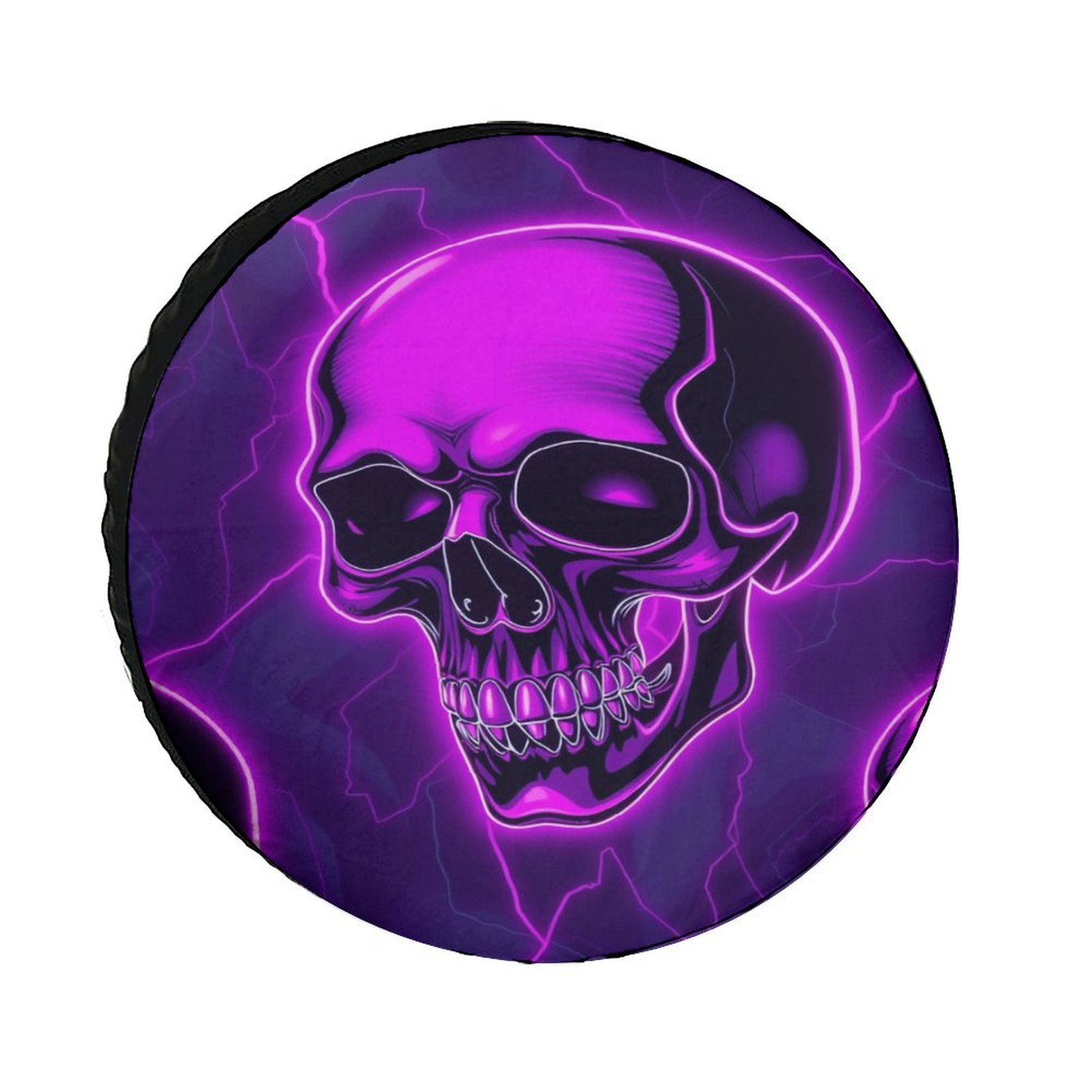 Purple Neon Skull Pattern Art Spare Tire Cover Universal Wheel Tire ...