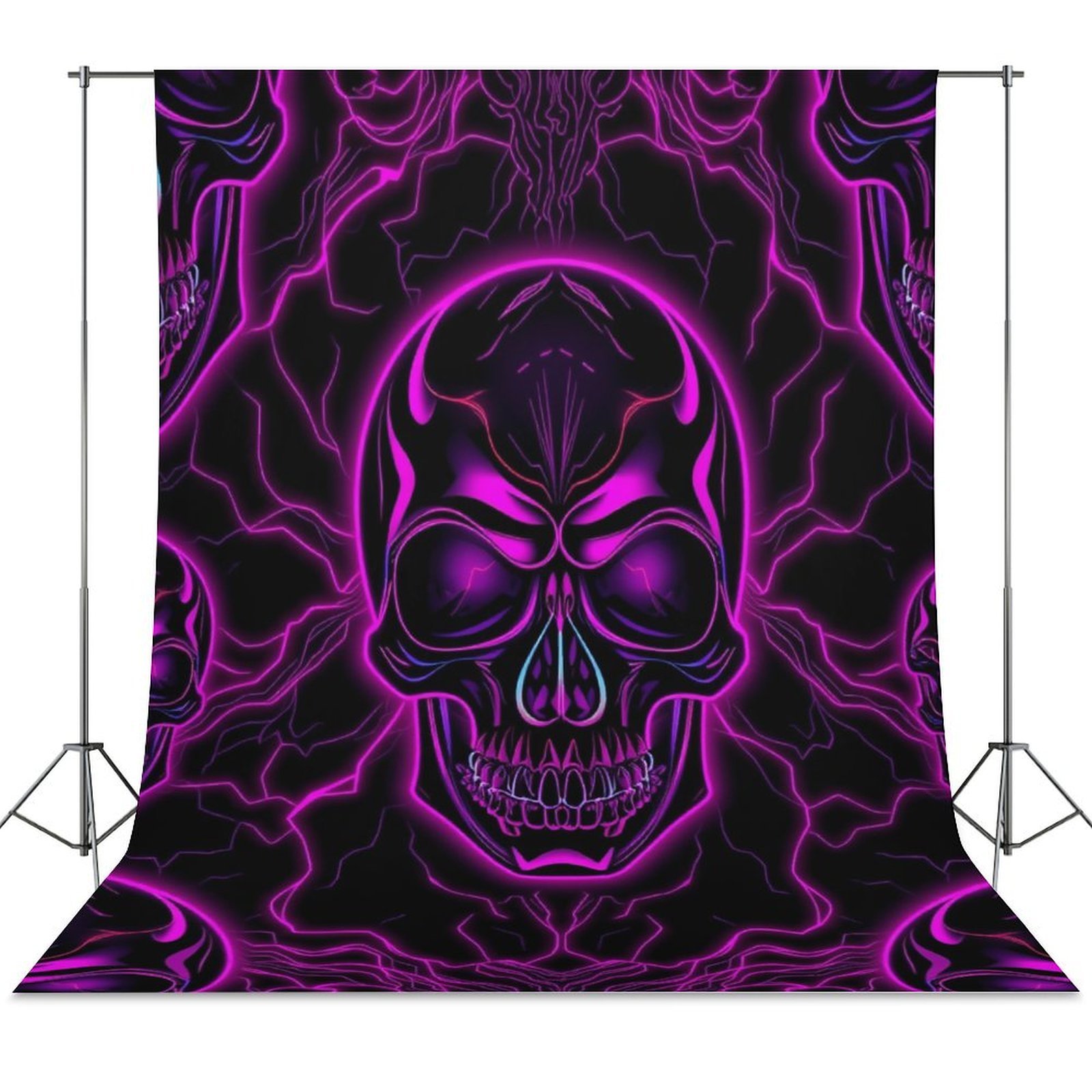 Purple Neon Skull Pattern Design Backdrop Baby Shower Newborn Portrait ...