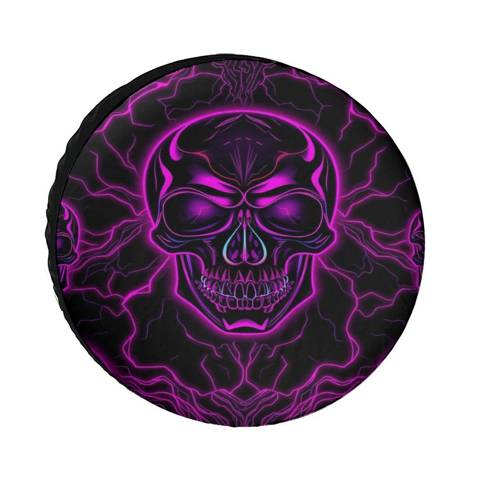 Purple Neon Skull Pattern Design Spare Tire Cover Universal Wheel Tire ...