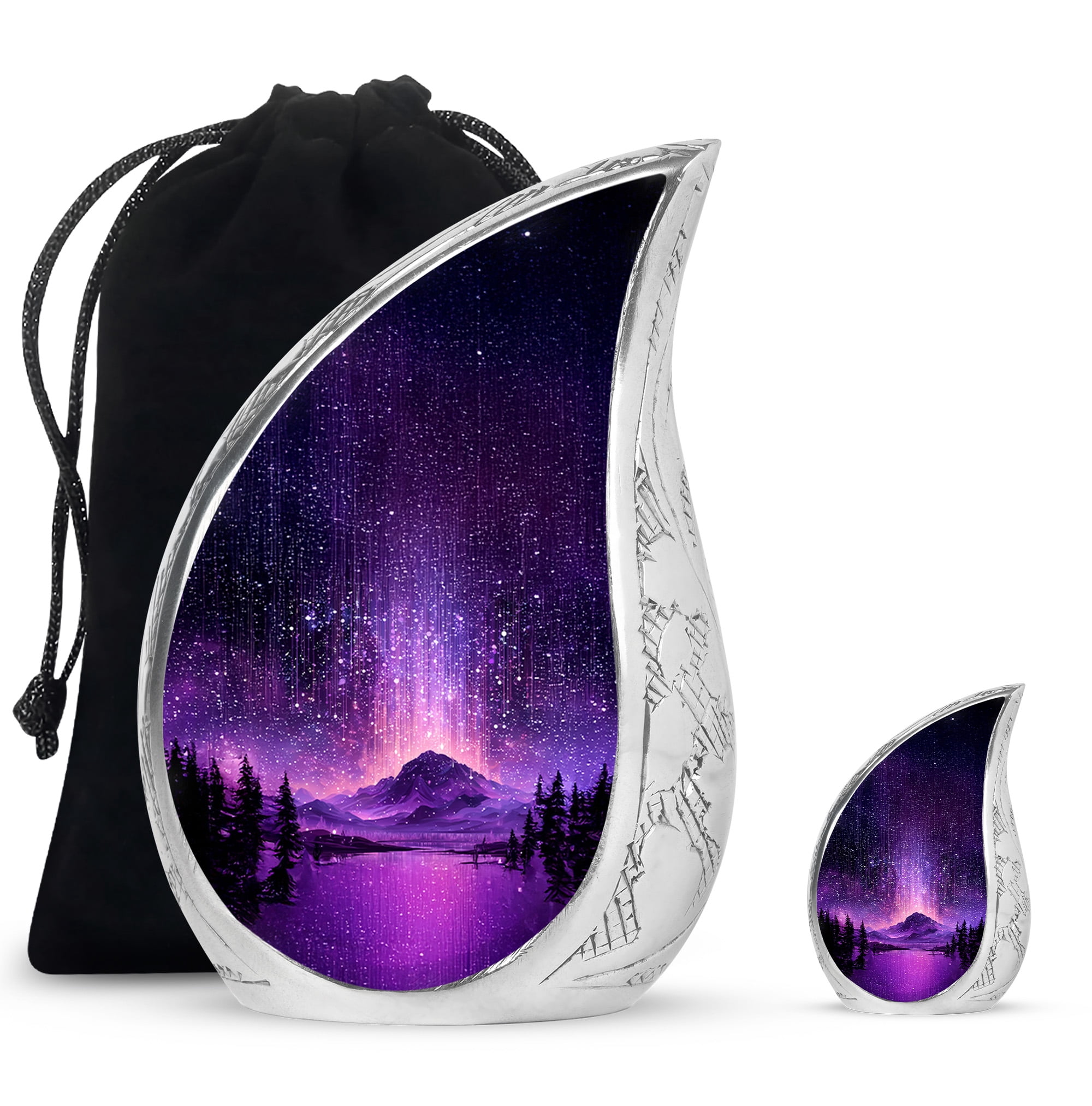 Purple Night Stars Tiny Urn For Ashes Adult Male And Female - Funeral ...