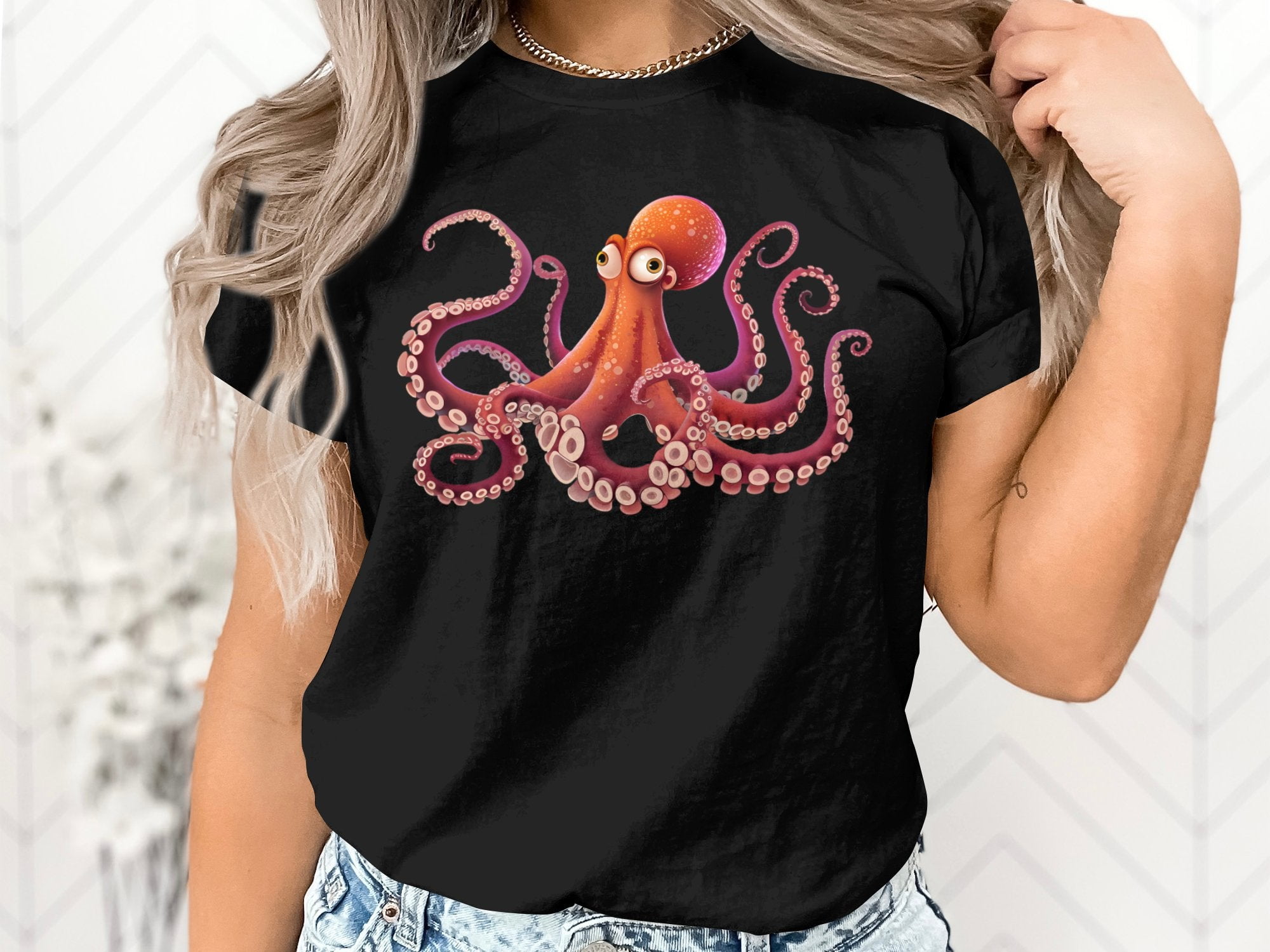 Purple Ocean Octopus Fish Sea Creature Animal Graphic Gift T-Shirt ...