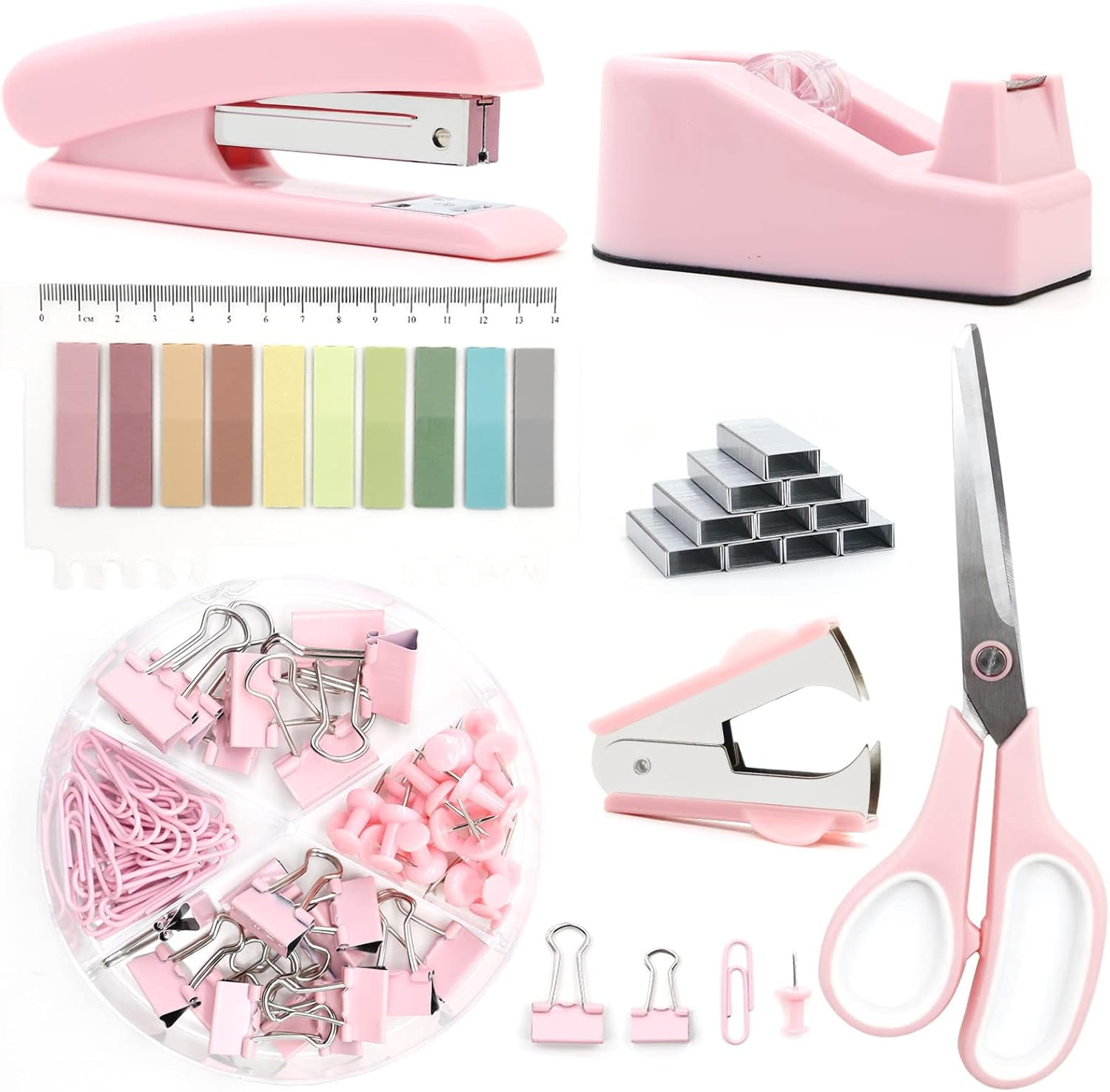Purple Office Supplies Set, Stapler and Tape Dispenser Set, Office Desk ...