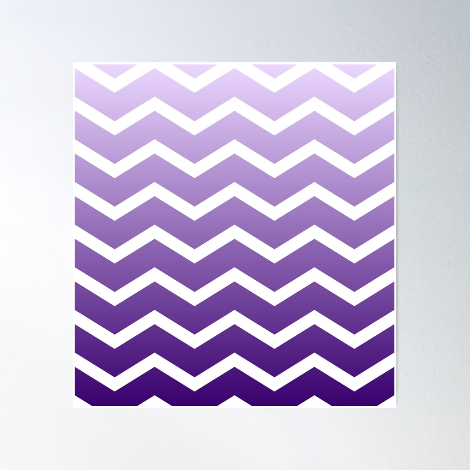 Purple Ombre Fade Chevrons Poster Wall Art, Modern Wall Decor, 12x18 ...