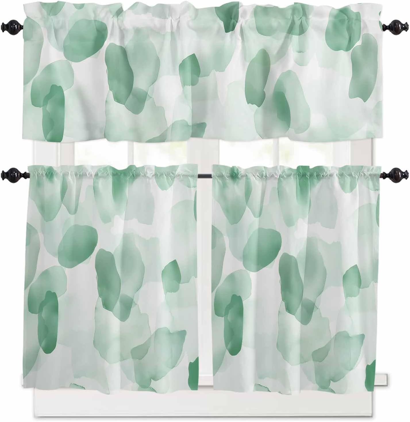 Purple Ombre Kitchen Curtains and Valances Set, Rod Pocket Curtains ...