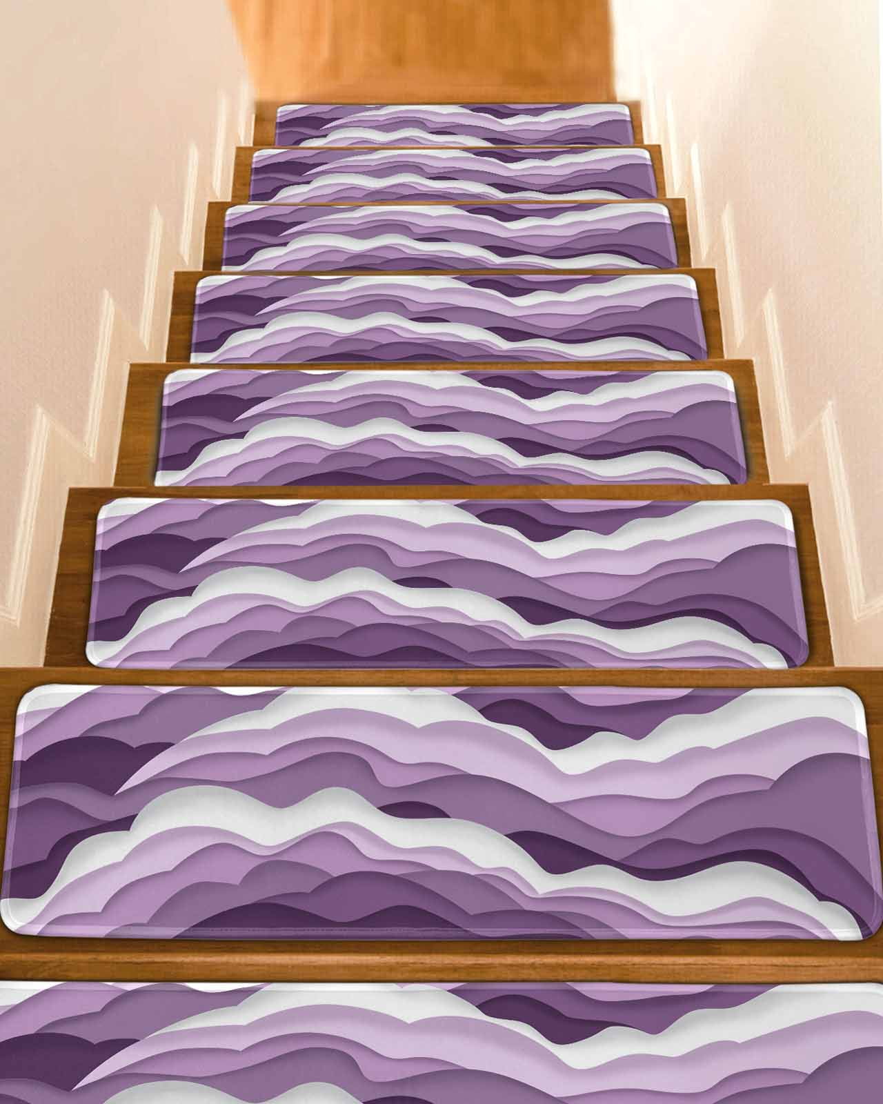 Purple Ombre Stair Treads for Wooden Steps Indoor Runner Rug Carpet ...