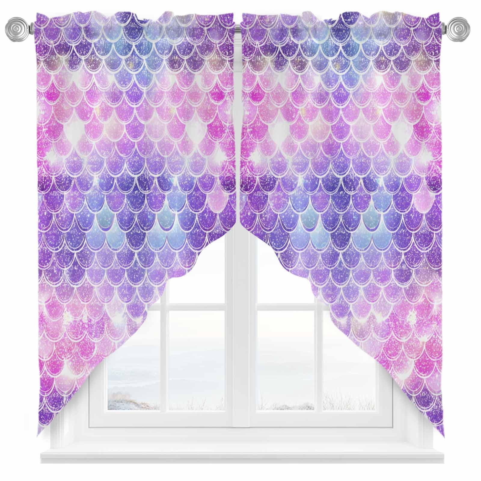 Purple Ombre Swag Curtains Colourful Gradual Modern Abstract Art Swag ...