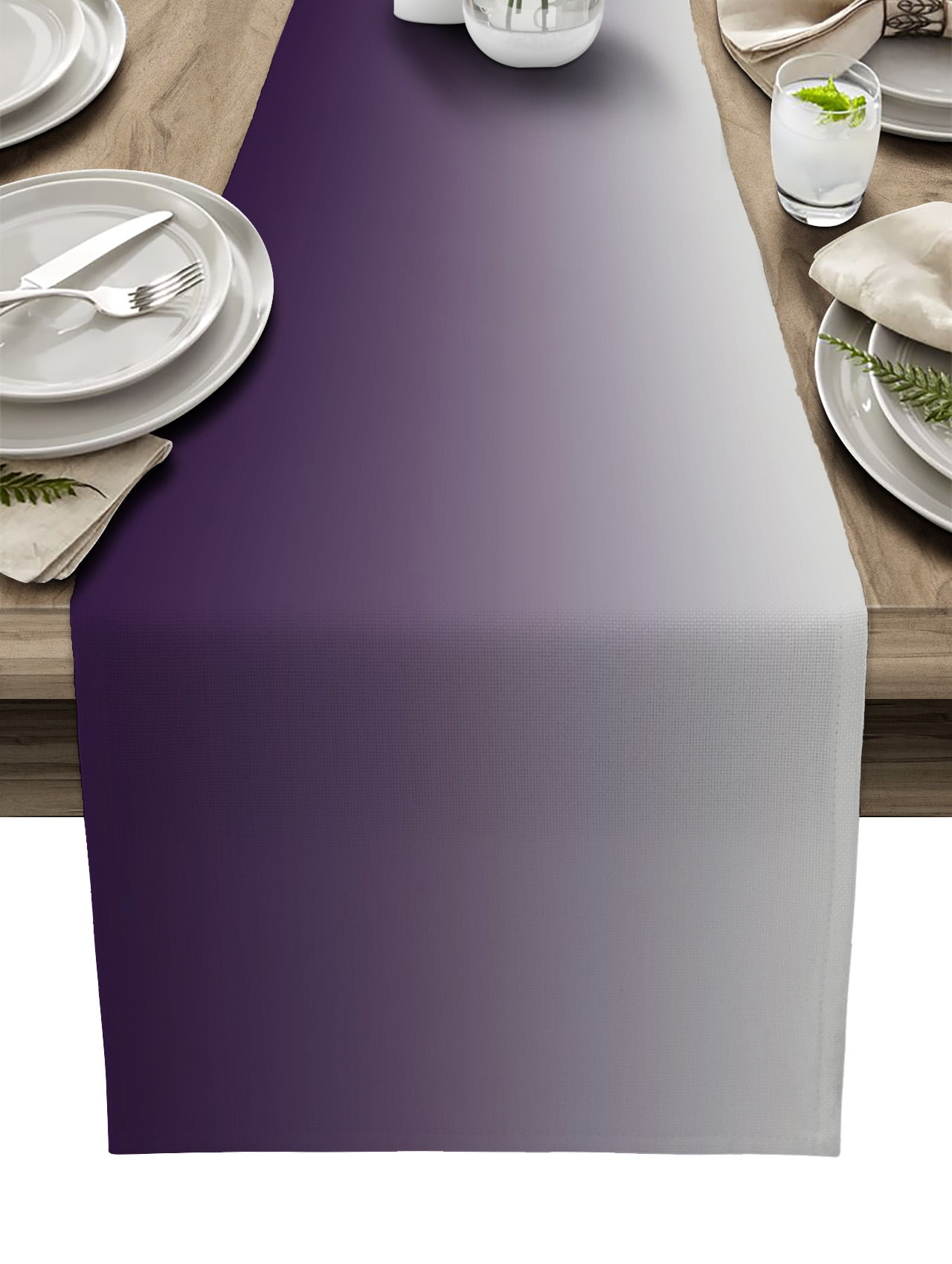 Purple Ombre Table Runner Farmhouse Gradient Modern Abstract Art ...