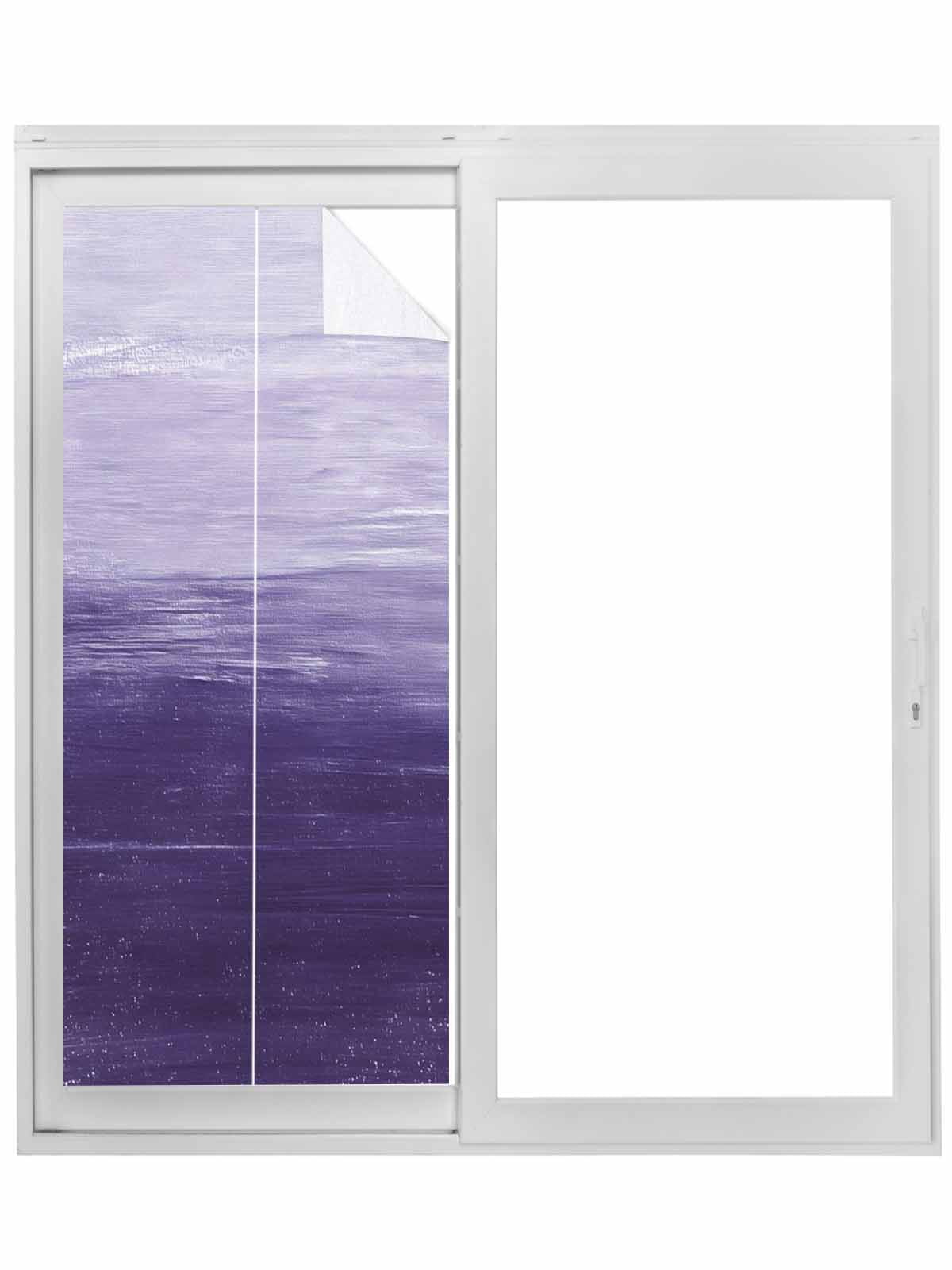 Purple Ombre Window Privacy Film, Modern Abstract Art Ocean Oil ...