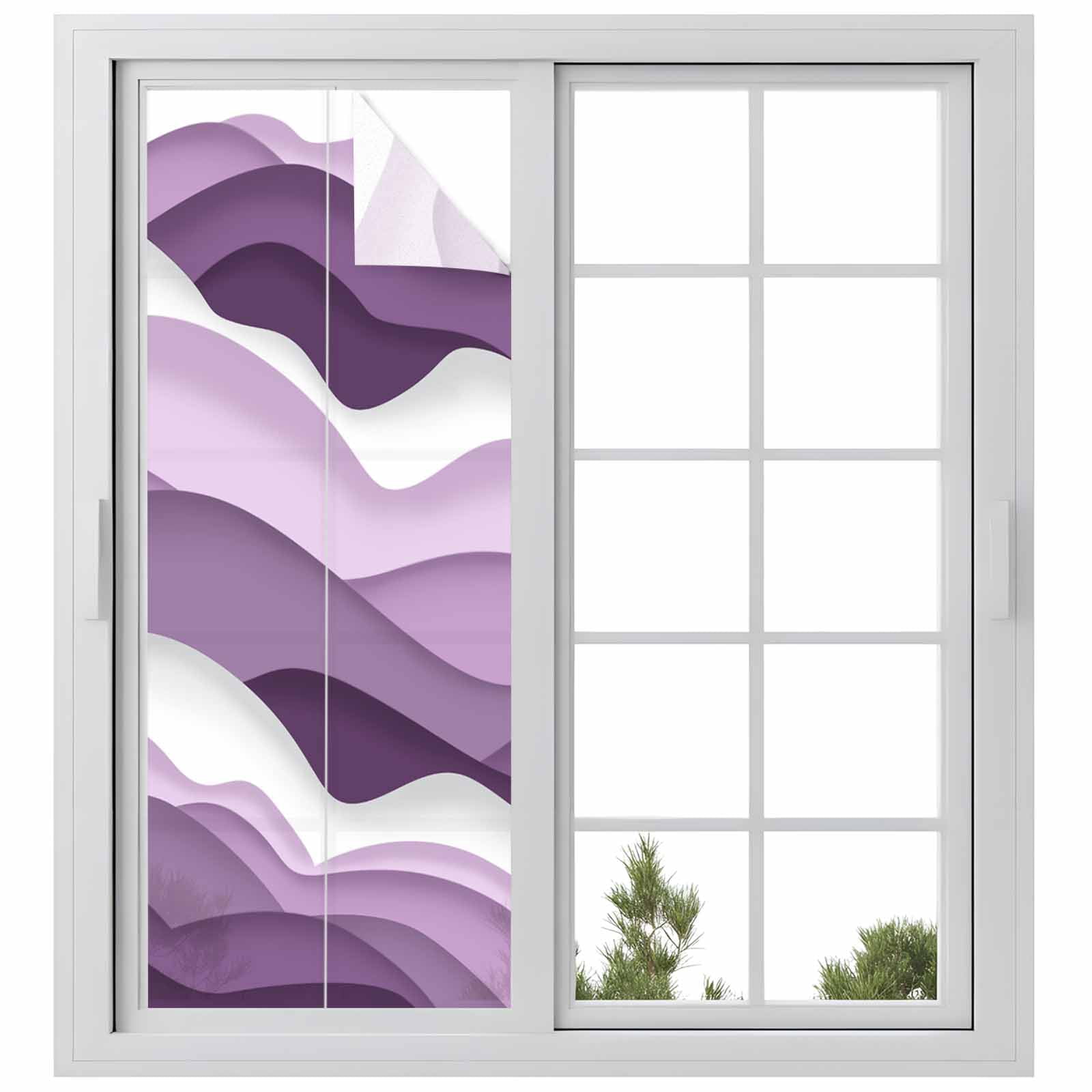 Purple Ombre Window Privacy Film, Modern Geometric Moire Abstract Art ...