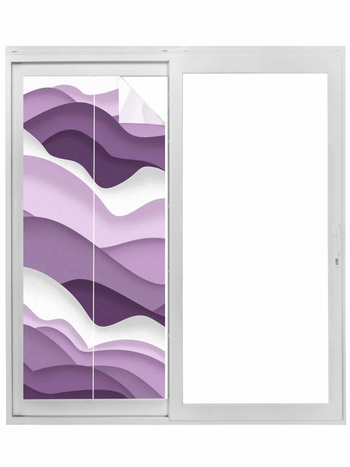 Purple Ombre Window Privacy Film, Modern Geometric Moire Abstract Art ...