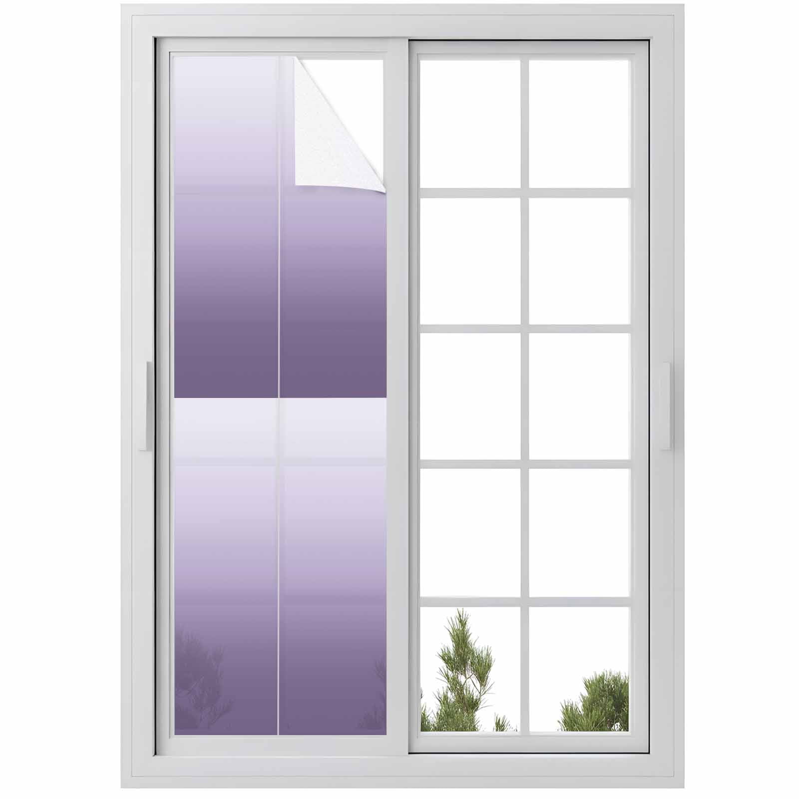 Purple Ombre Window Privacy Film, White Gradient Modern Abstract Art ...