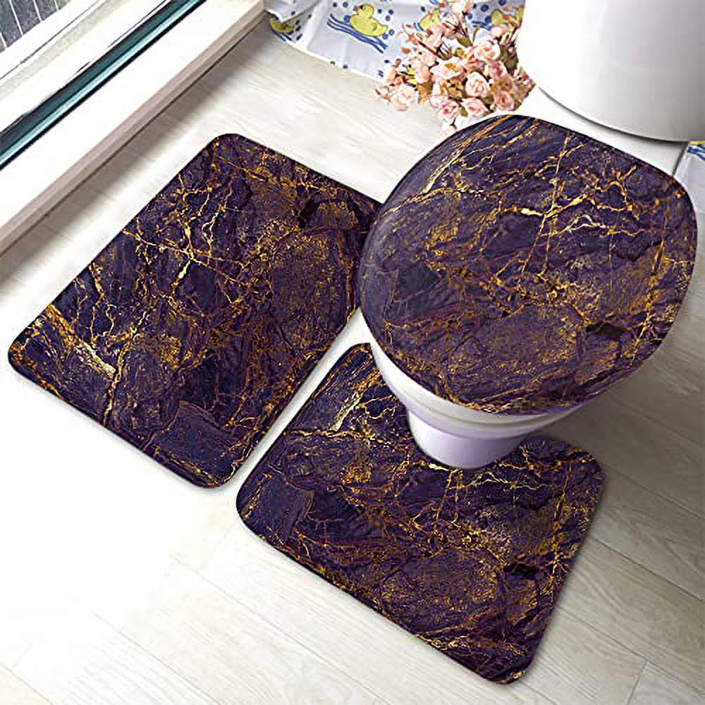 Purple Onyx Gold Veins Bathroom Antiskid Pad Emperador Marble Texture ...