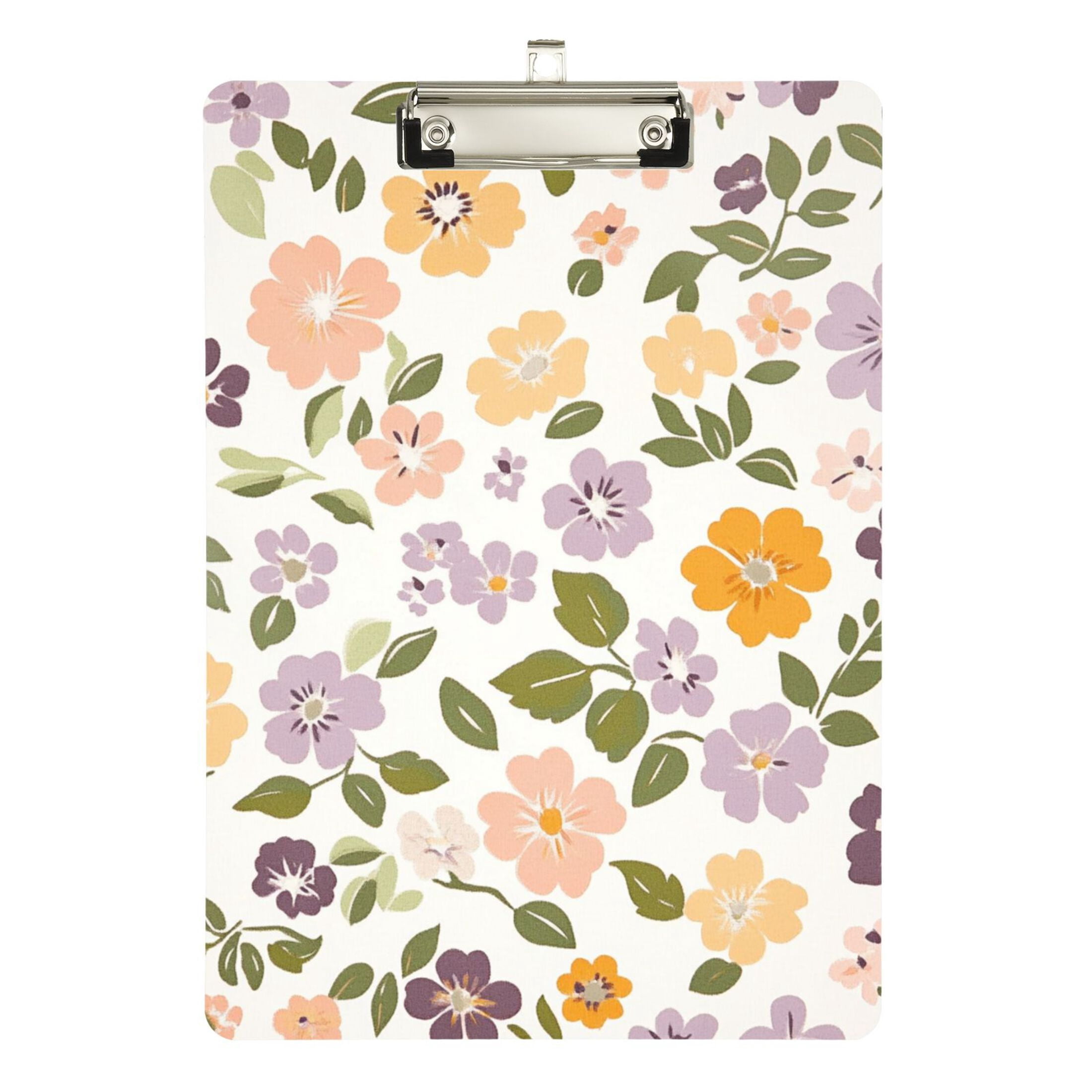 Purple Orange Flowers Leaves Pastel Color Acrylic Clipboard Drawing ...