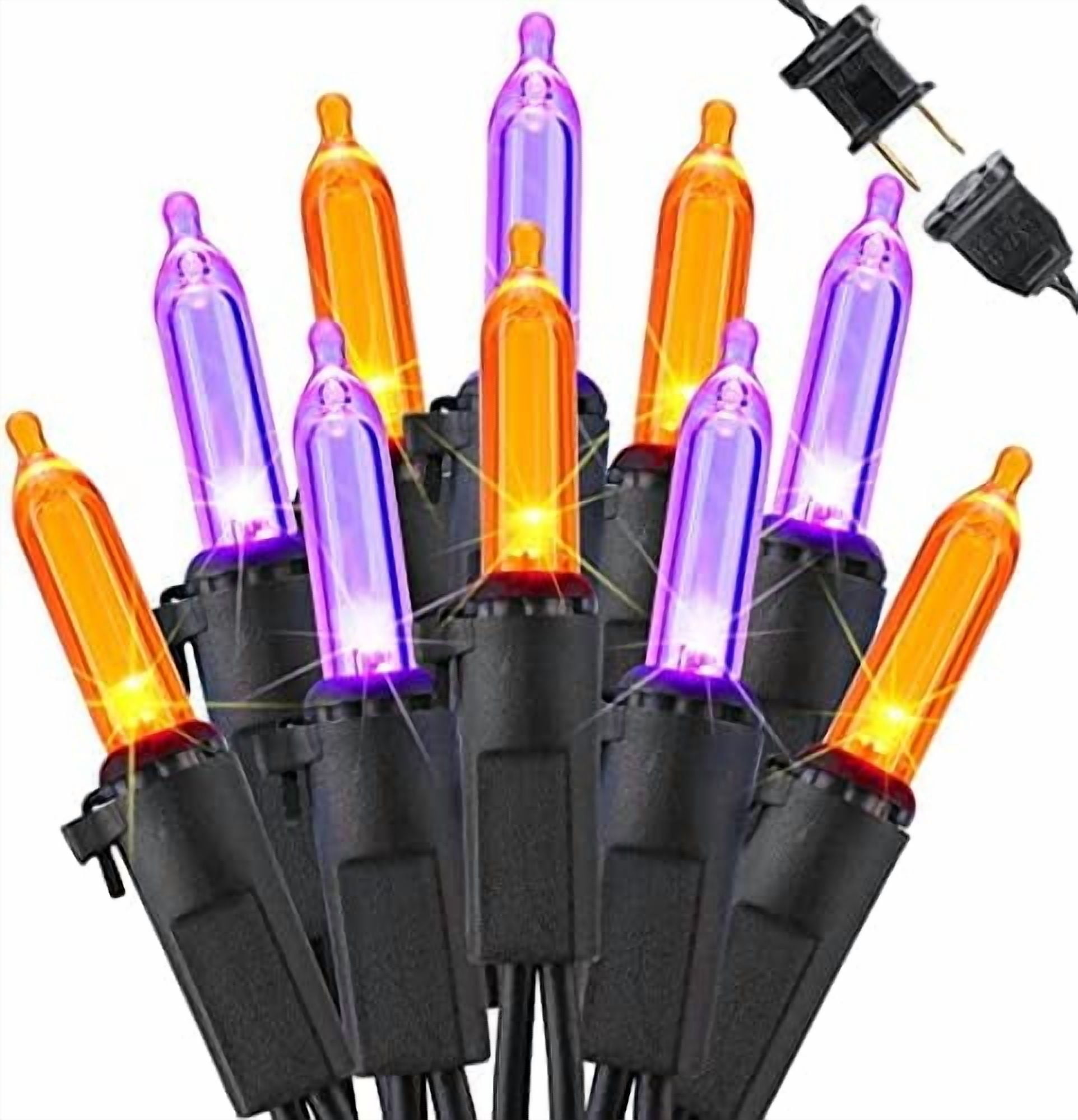 Purple & Orange Halloween Lights, 33ft 100 LED Halloween String Lights ...