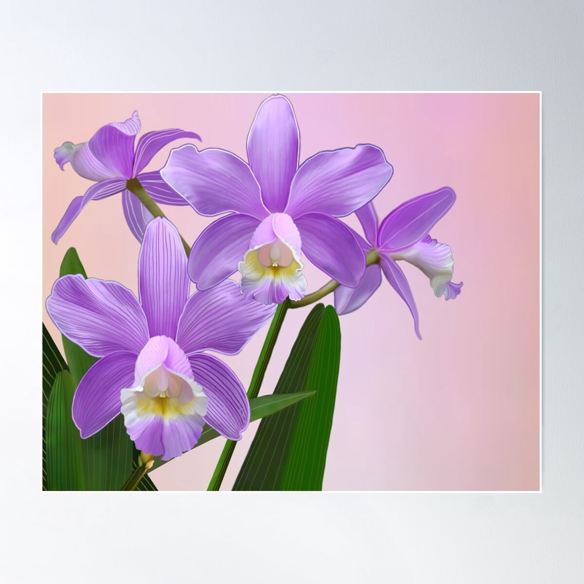 Purple Orchids Poster Wall Art, Modern Wall Decor For Living Room ...