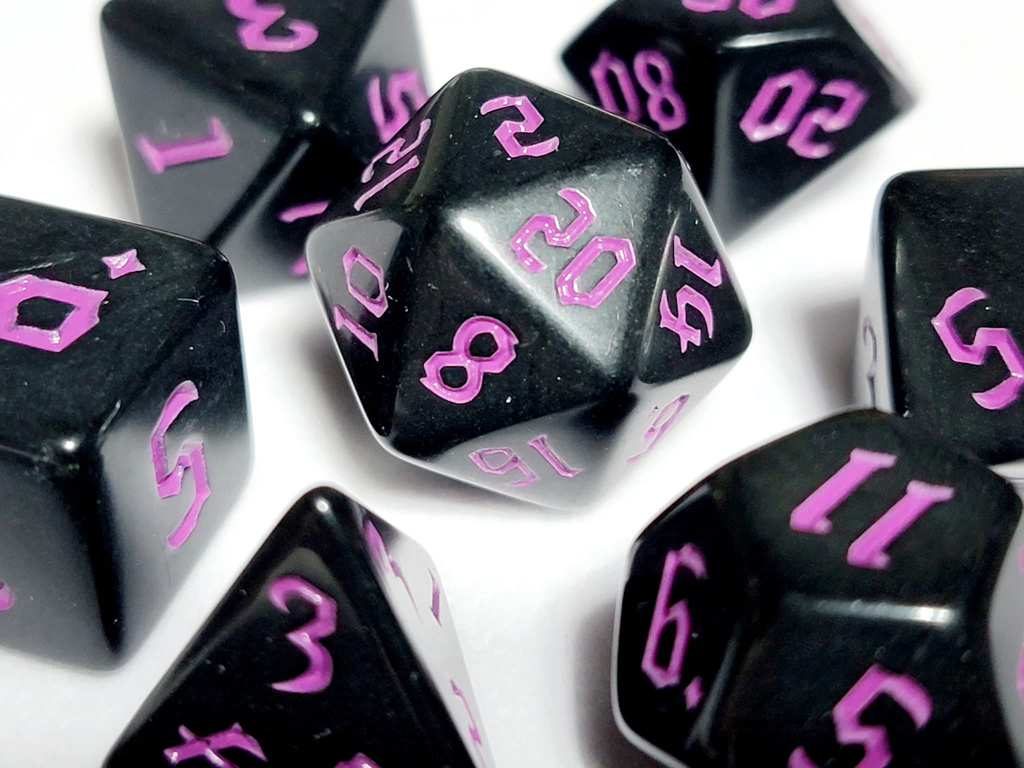 Purple Orcish Script DnD Dice Set | Dungeons and Dragons | 7 Dice RPG ...