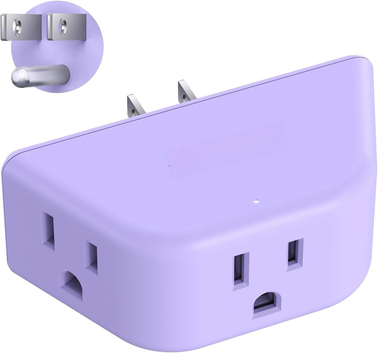 Purple Outlet Extender - Plug Splitter with 3-Prong Grounded Sockets, 3 ...