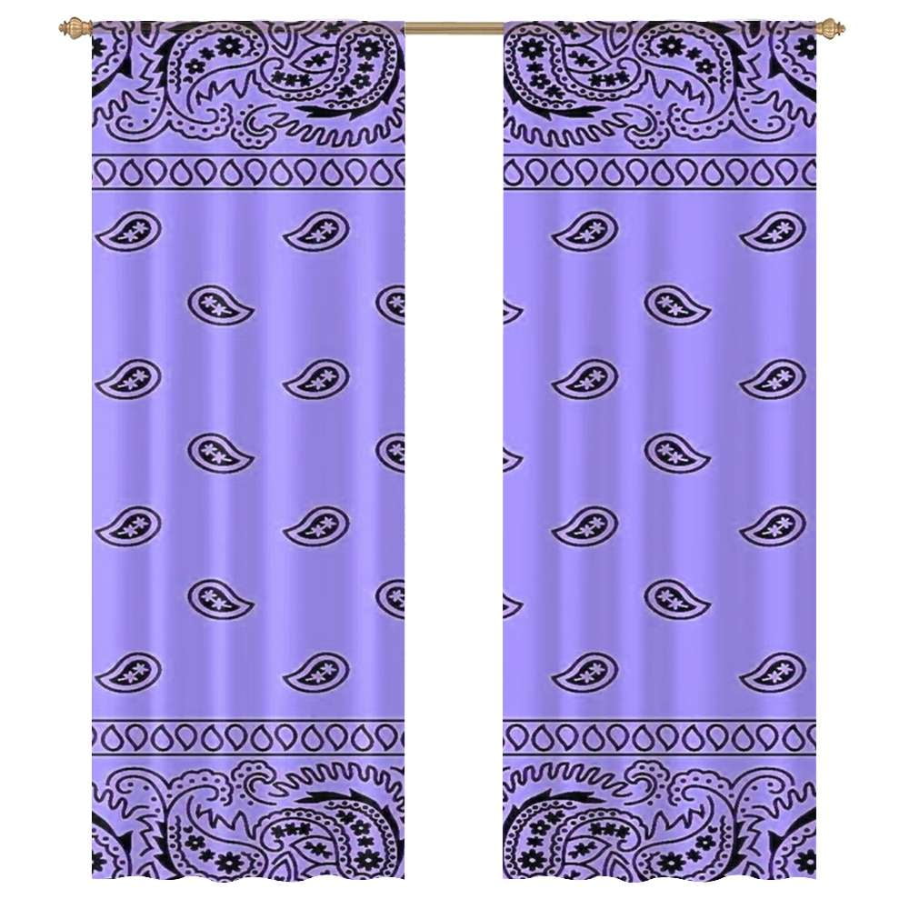 Purple Paisley Bandana Pattern Tulle Curtains For Living Room Chiffon ...