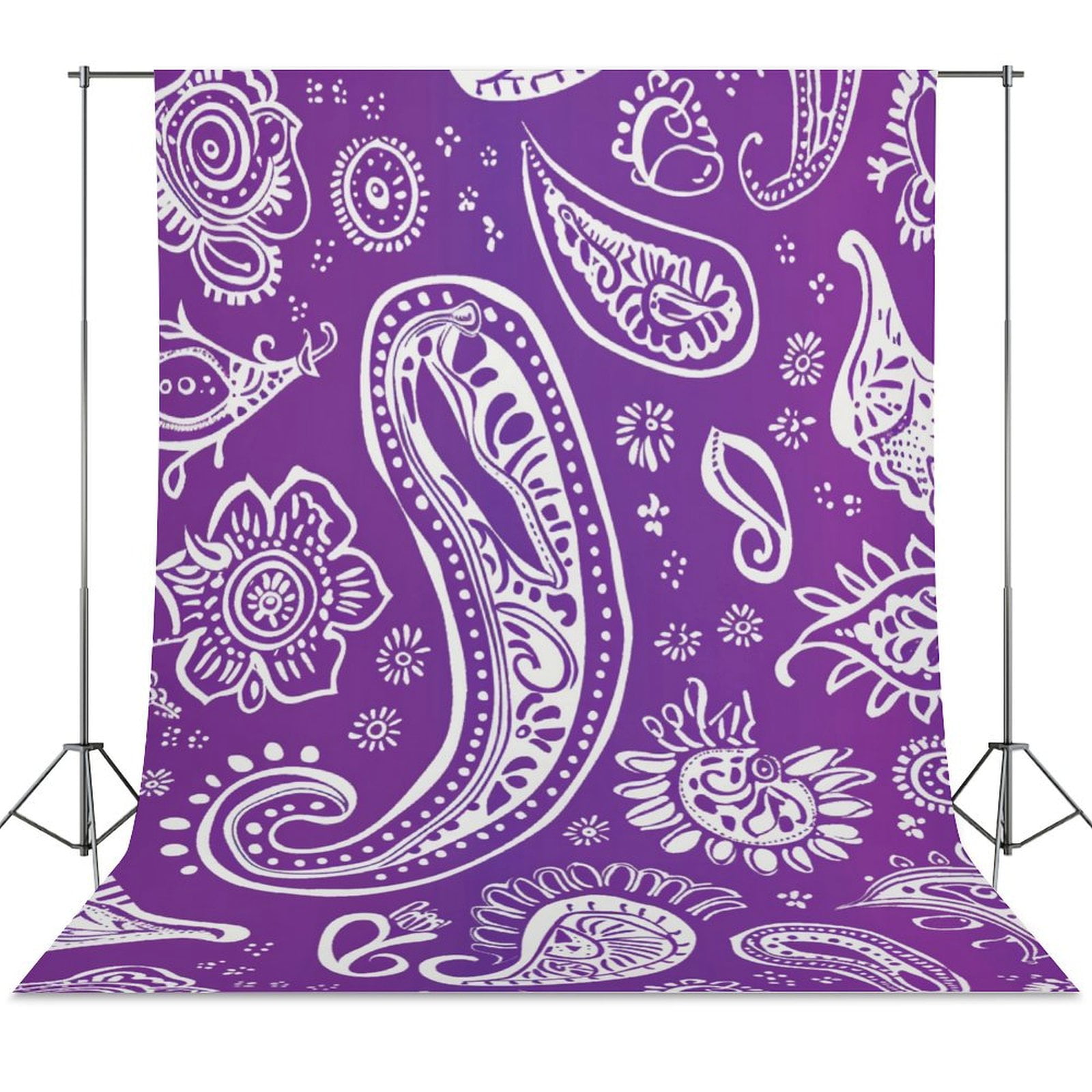 Purple Paisley Pattern White Design Ornate Elegant Spring Backdrop ...