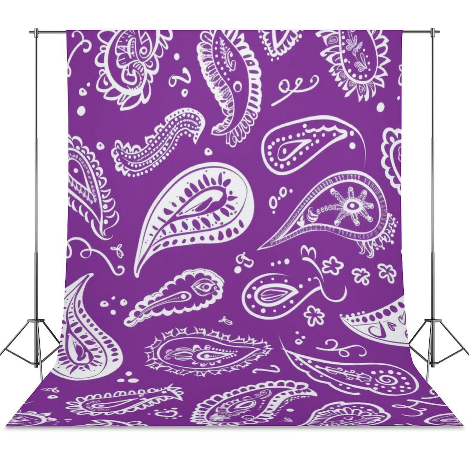 Purple Paisley Pattern White Design Seamless Texture Backdrops for ...