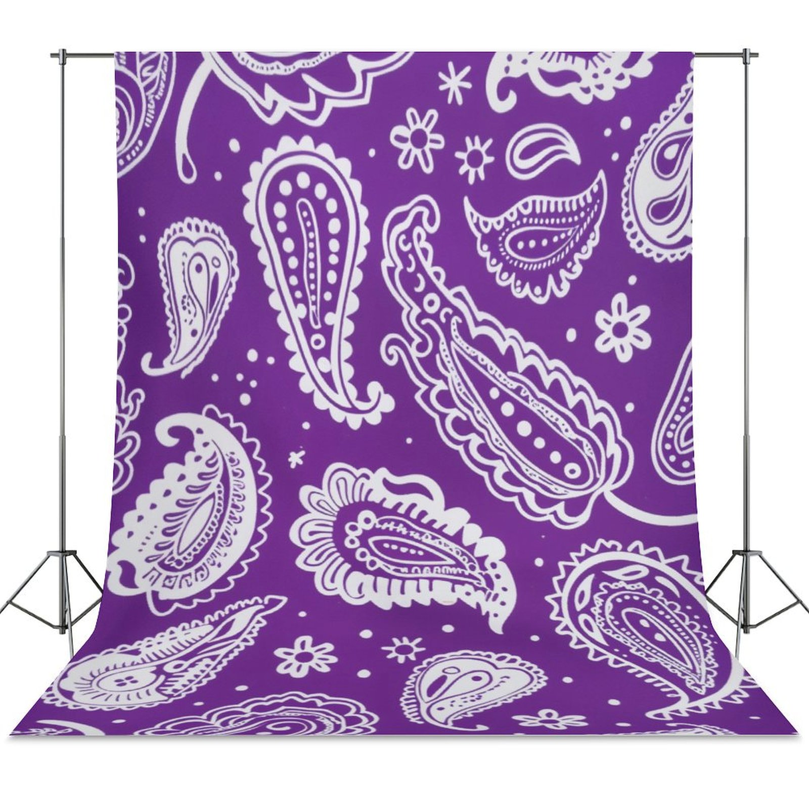 Purple Paisley Pattern White Design Textile Fabric Spring Backdrop ...