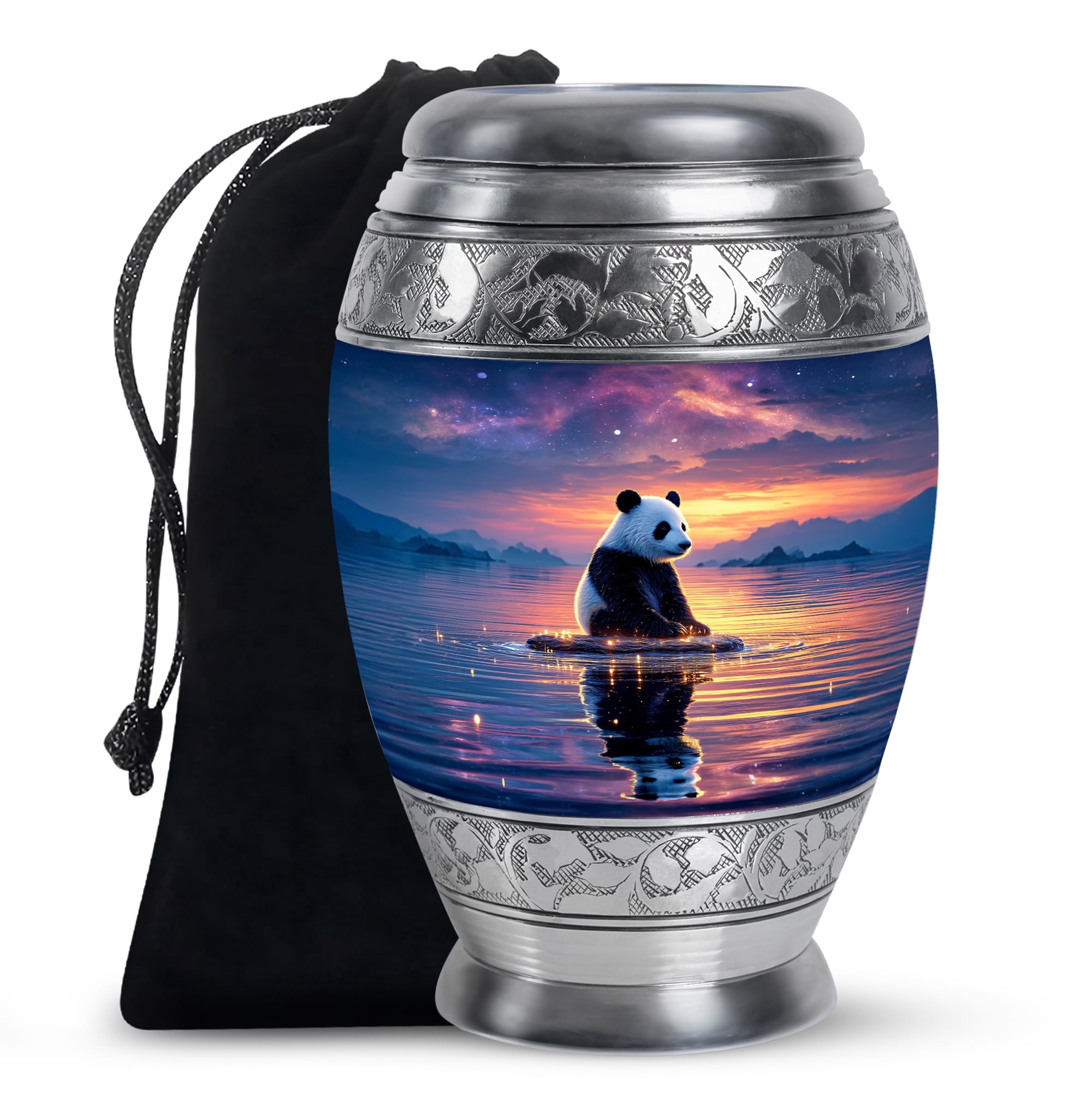 Purple Panda Memorial Cremation Urns for Human Ashes, Decorative Large ...