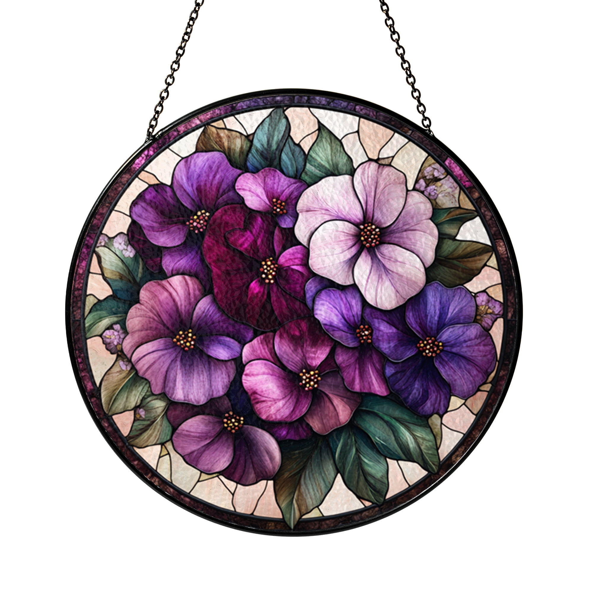Purple Pansy Stained Glass Suncatcher, Birth Month Inspired Floral ...