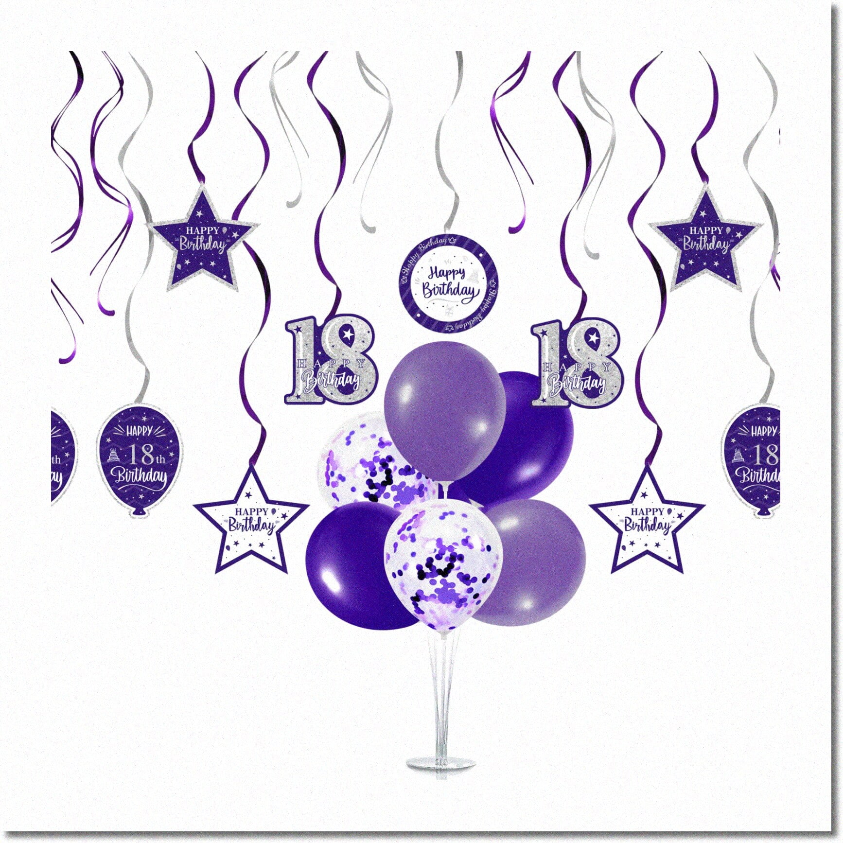 Purple Party Perfection - 18th Birthday Celebration Kit: Swirls ...
