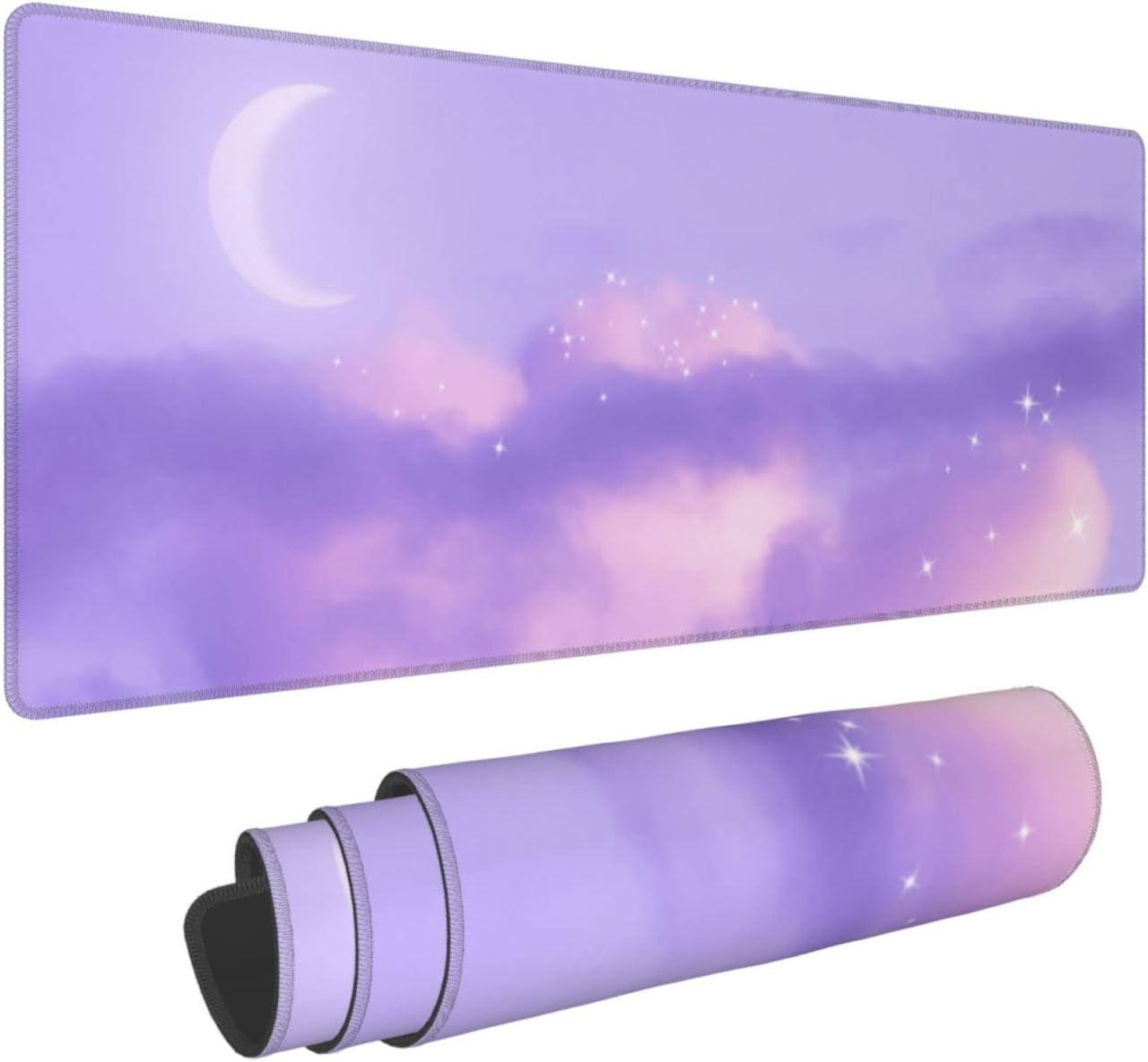Purple Pastel Clouds Mouse Pad XL Large Gaming Mouse Pad Long Desk Pad ...