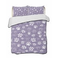 Purple Paw Print Quilts Bedding Set Full Size Modern Classic Purple ...