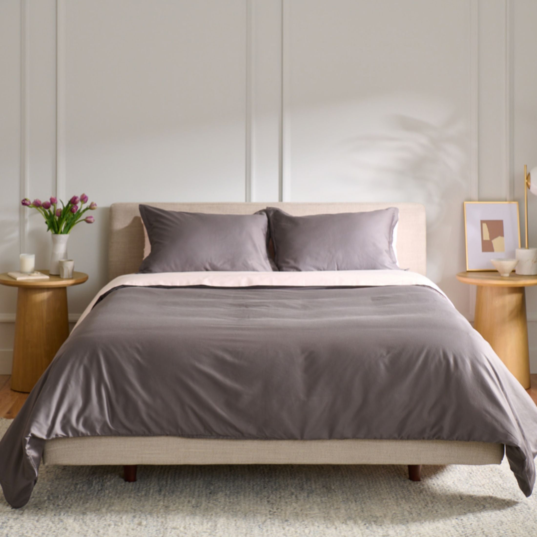 Purple PerfectStay Duvet Cover Easy to Assemble Slate Grey King/Cal ...