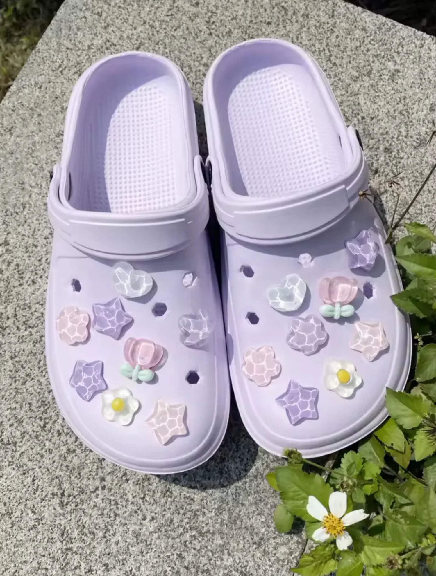 Purple Periwinkle Pearl Clog Charms Set - Walmart.com