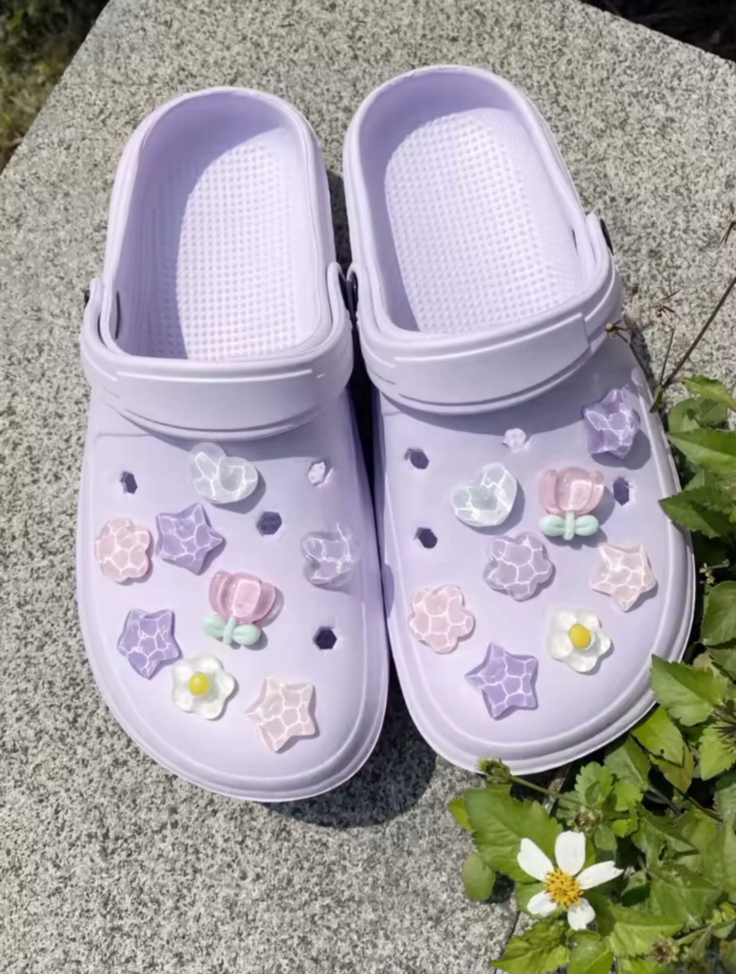 Purple Periwinkle Pearl Clog Charms Set - Walmart.com