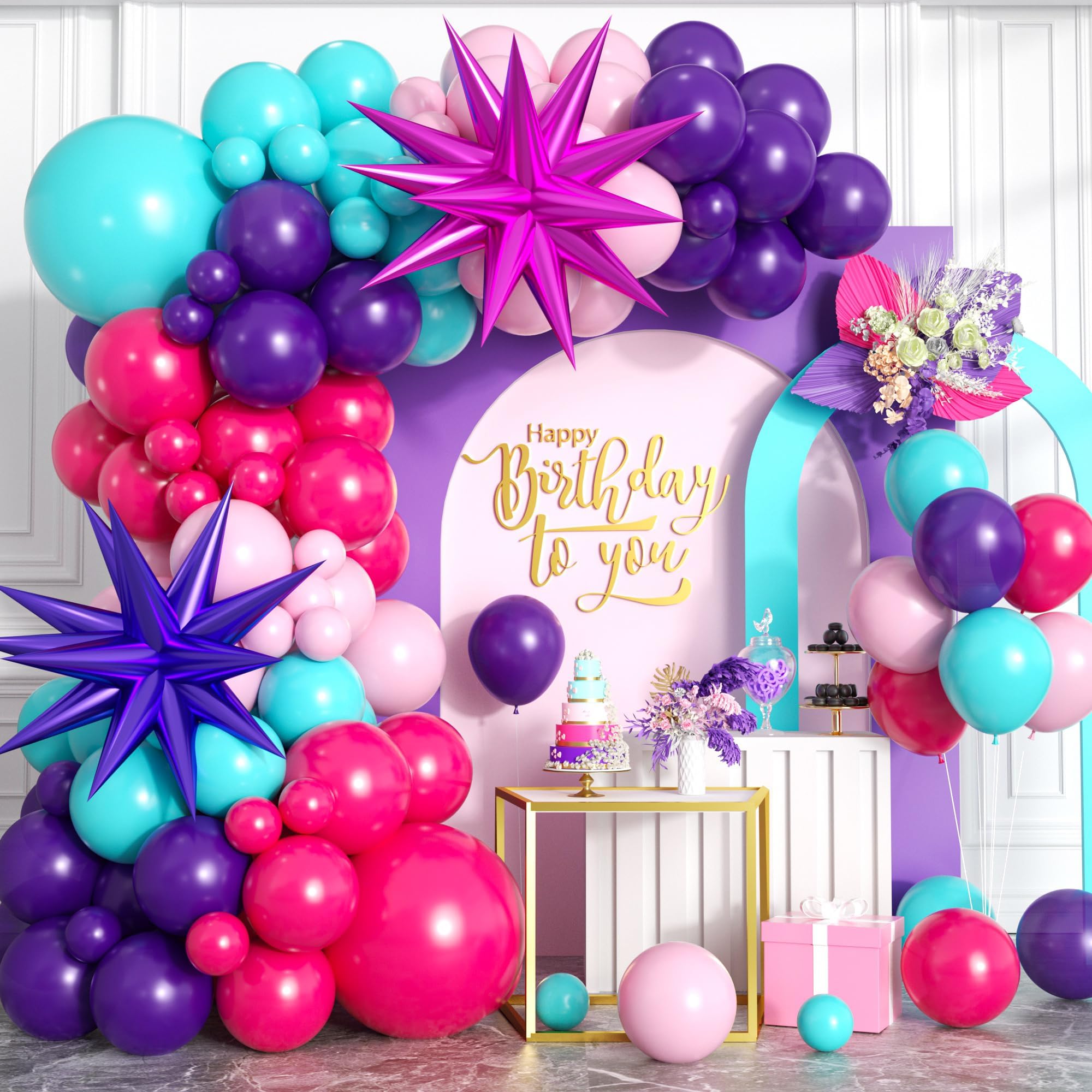 Purple Pink Blue Balloon KEF16 Arch, Hot Pink Balloon Garland Kit 5 10 ...