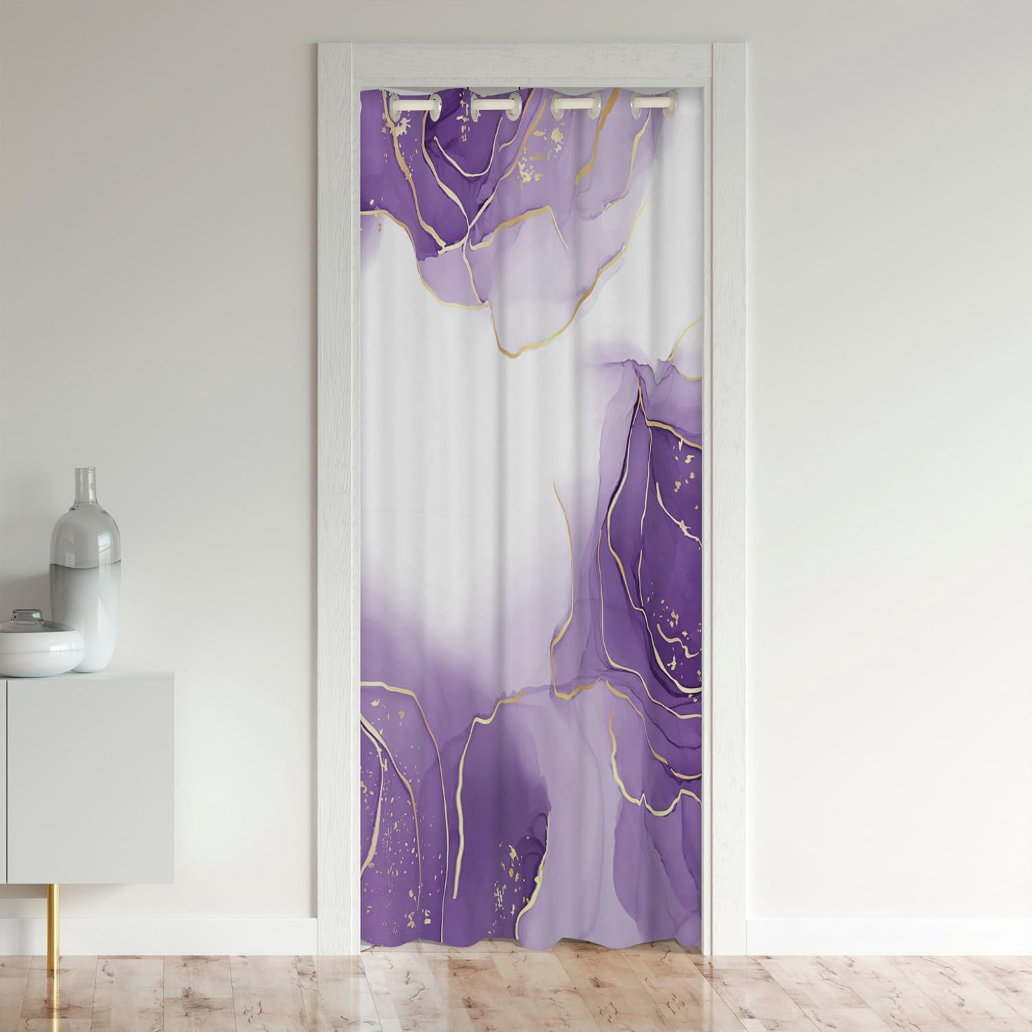 Purple Pink Marble Texture Door Curtains Doorway Closet Curtain for ...