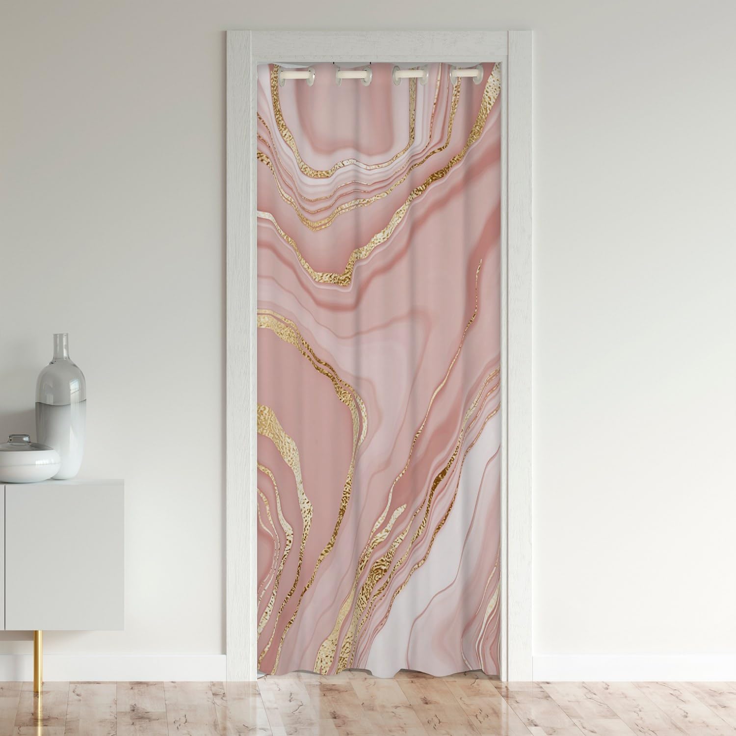 Purple Pink Marble Texture Door Curtains Doorway Closet Curtain for ...