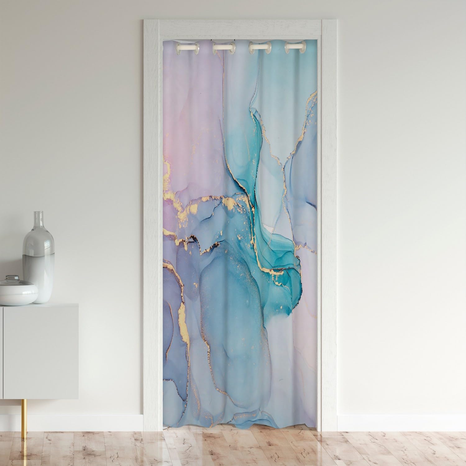 Purple Pink Marble Texture Door Curtains Doorway Closet Curtain for ...