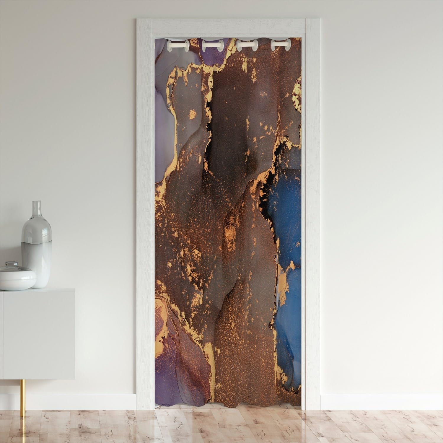 Purple Pink Marble Texture Door Curtains Doorway Closet Curtain for ...