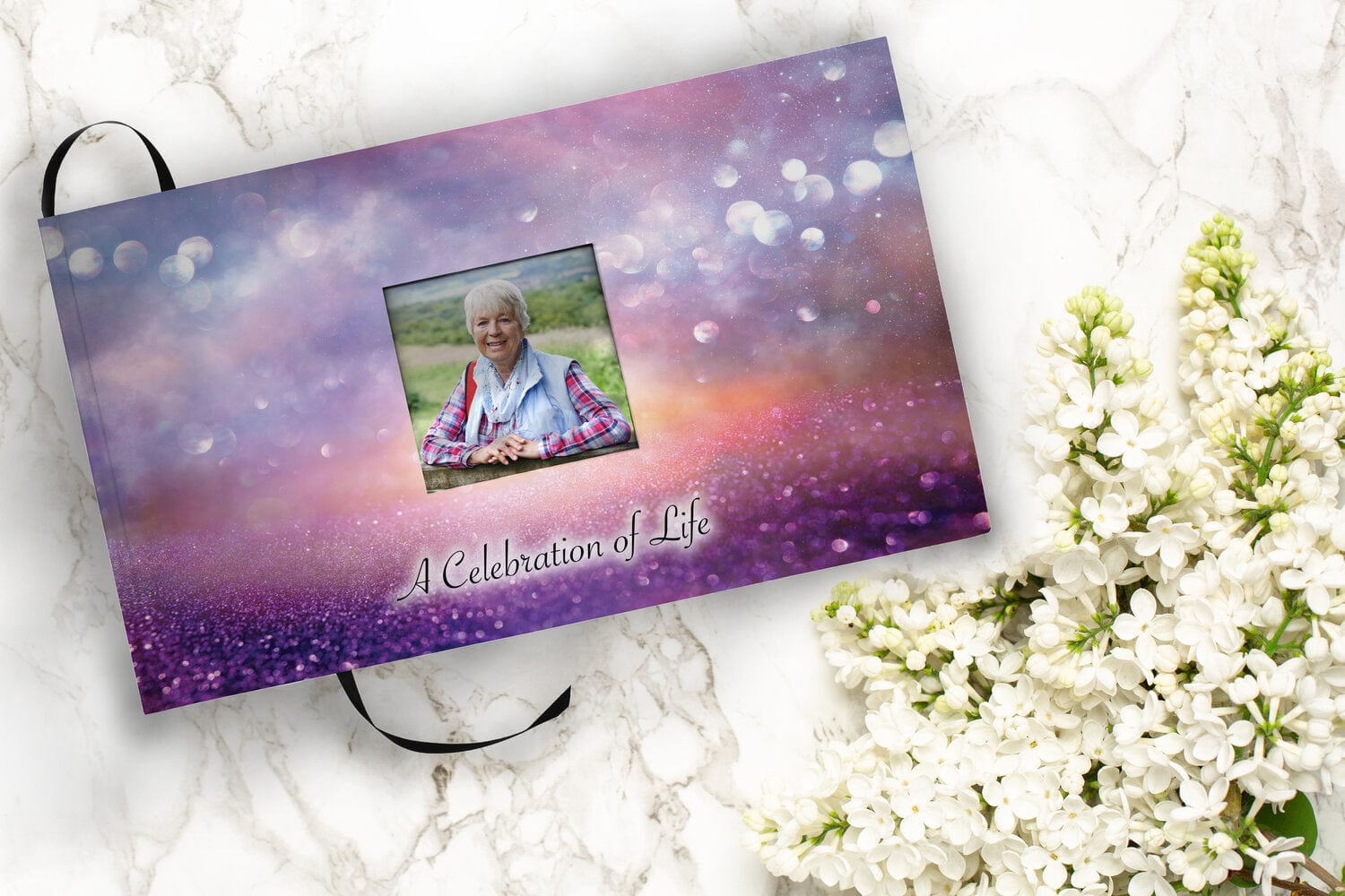 Purple/Pink Shimmering Matching Themed 'Celebration of Life' Guest Book ...