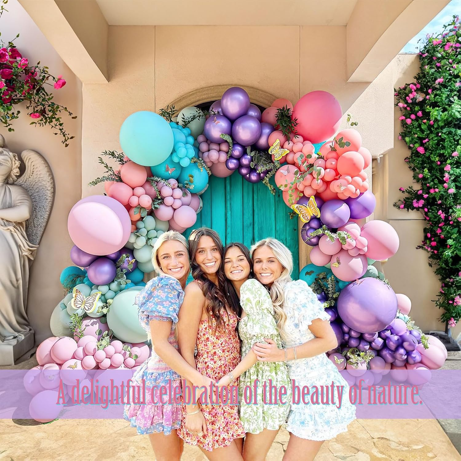 Purple Pink Teal Spring Balloons Garland Arch Kit 160Pcs Chrome Purple ...
