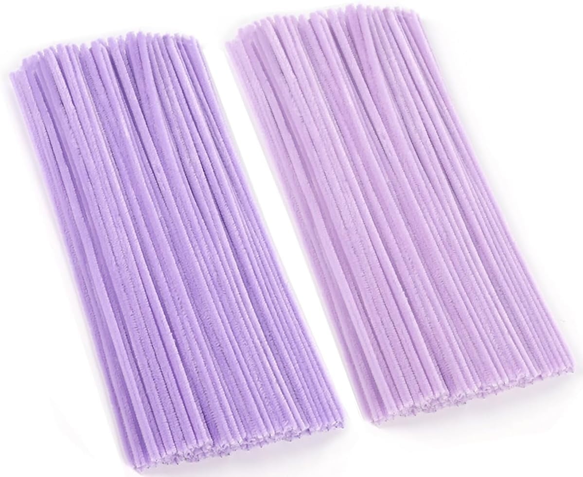 Purple Pipe Cleaners, 100 Pieces Chenille Stems Craft, 12 inch Long ...