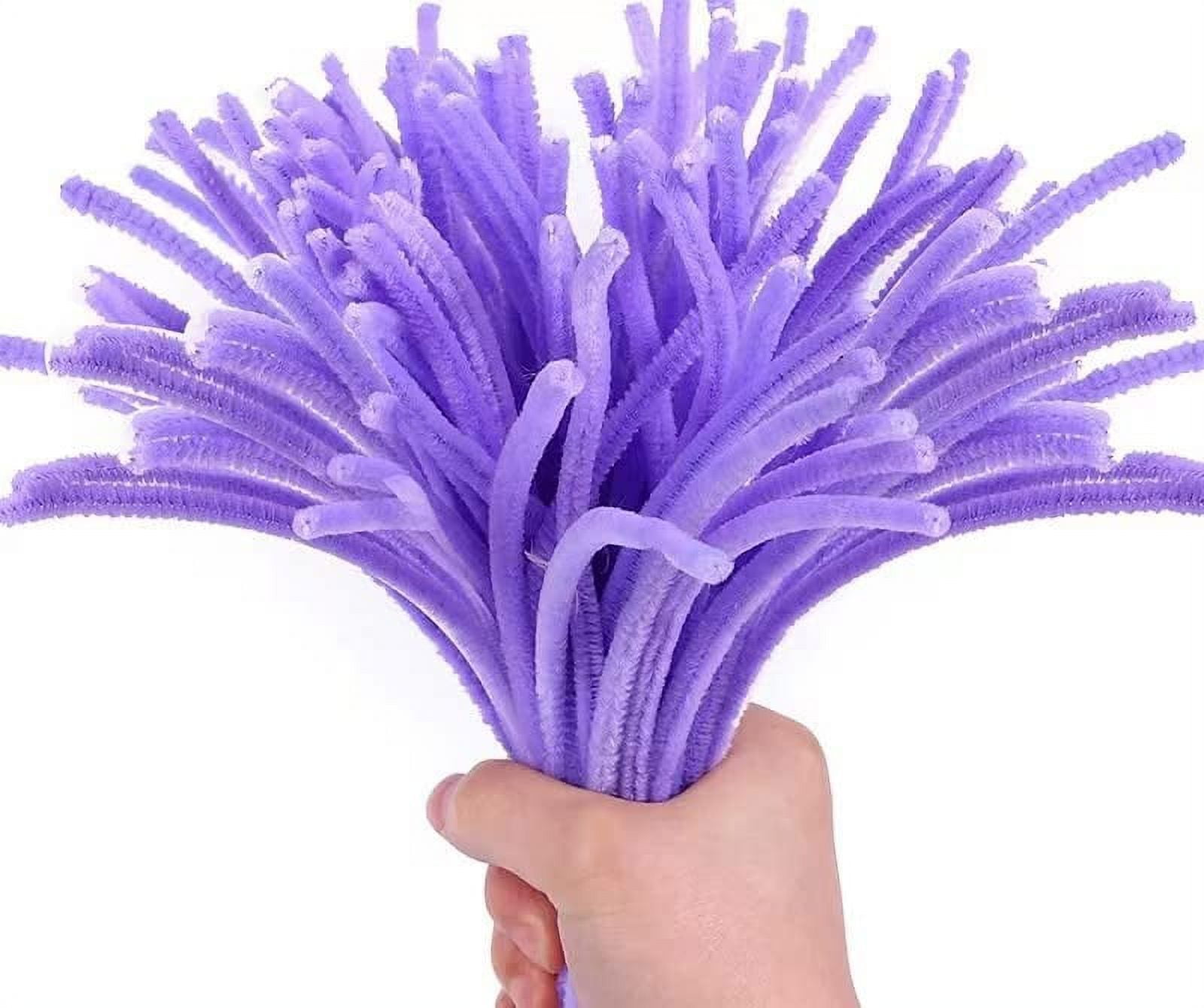 Purple Pipe Cleaners, 100psc Pipe Cleaners Craft Supplies, Chenille ...